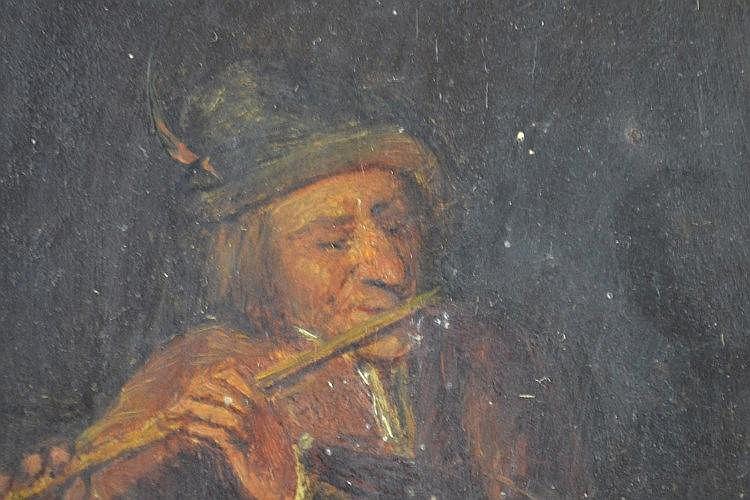 Painting flute player 19th century