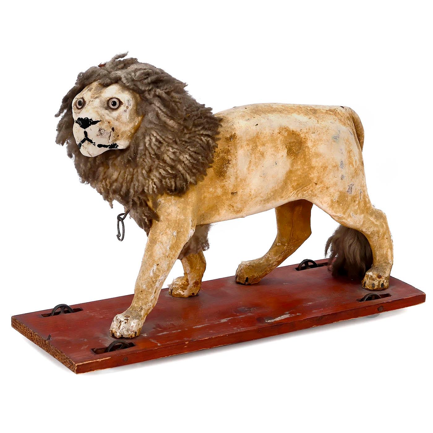 At Auction: Growling Lion Pull-Toy, c. 1900