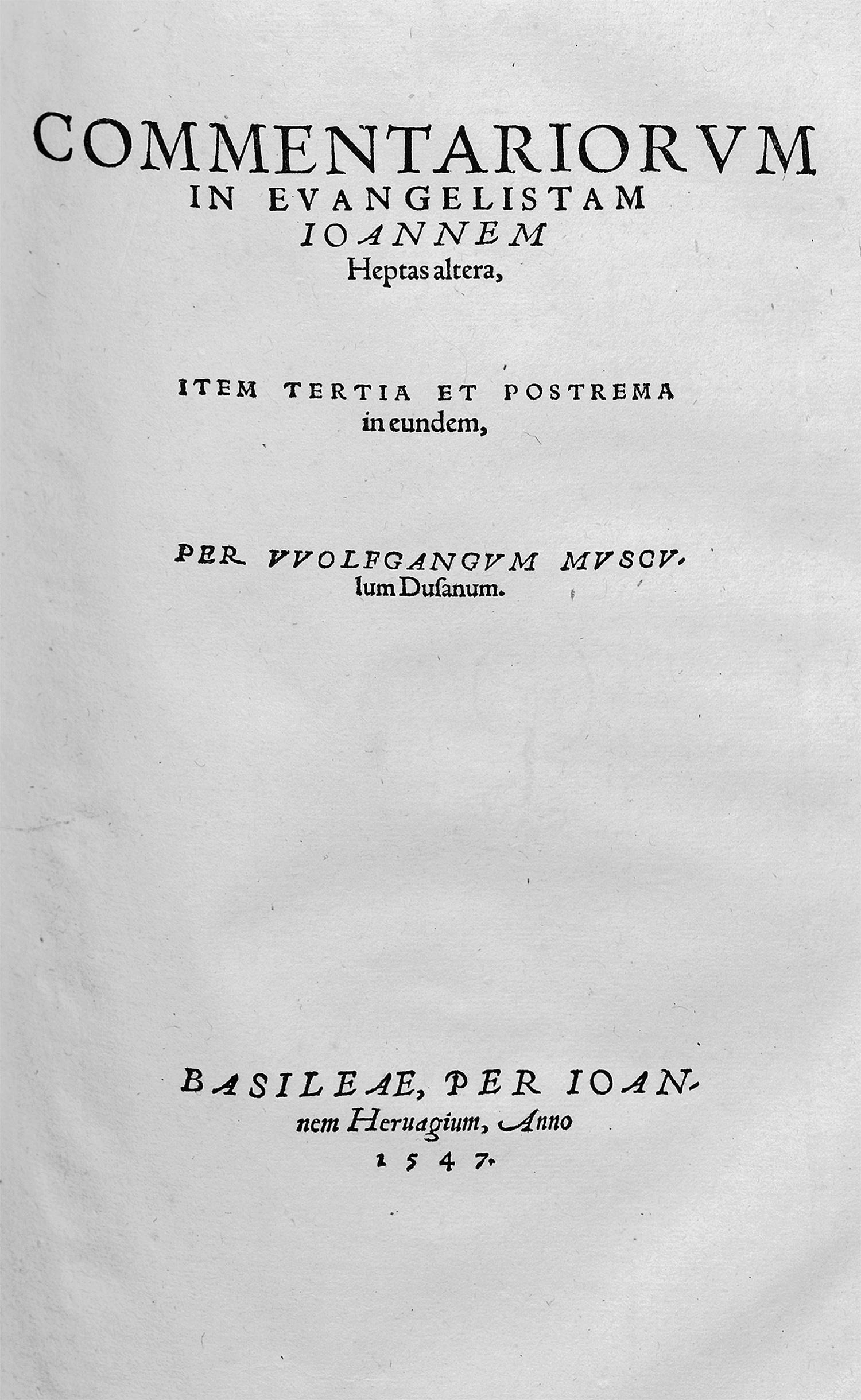 At Auction: Musculus, Wolfgang, Musculus, Wolfgang: Commentariorum in ...