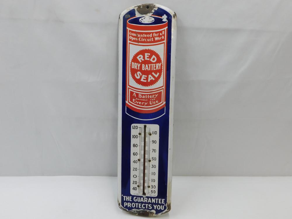 Sold at Auction: Vintage Red Seal Dry Battery Porcelain Thermometer