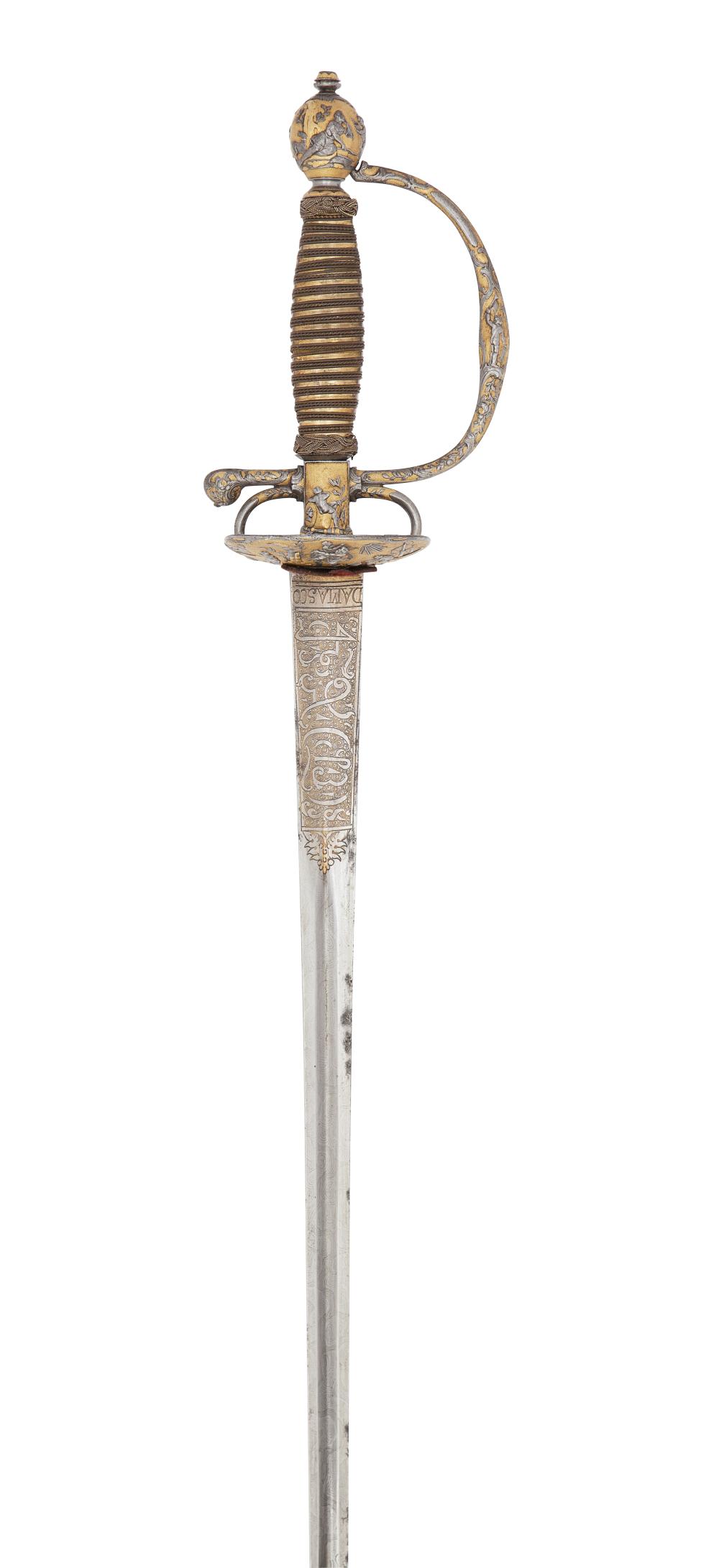 A Very Fine Continental Small-Sword With Chiselled And Gilt