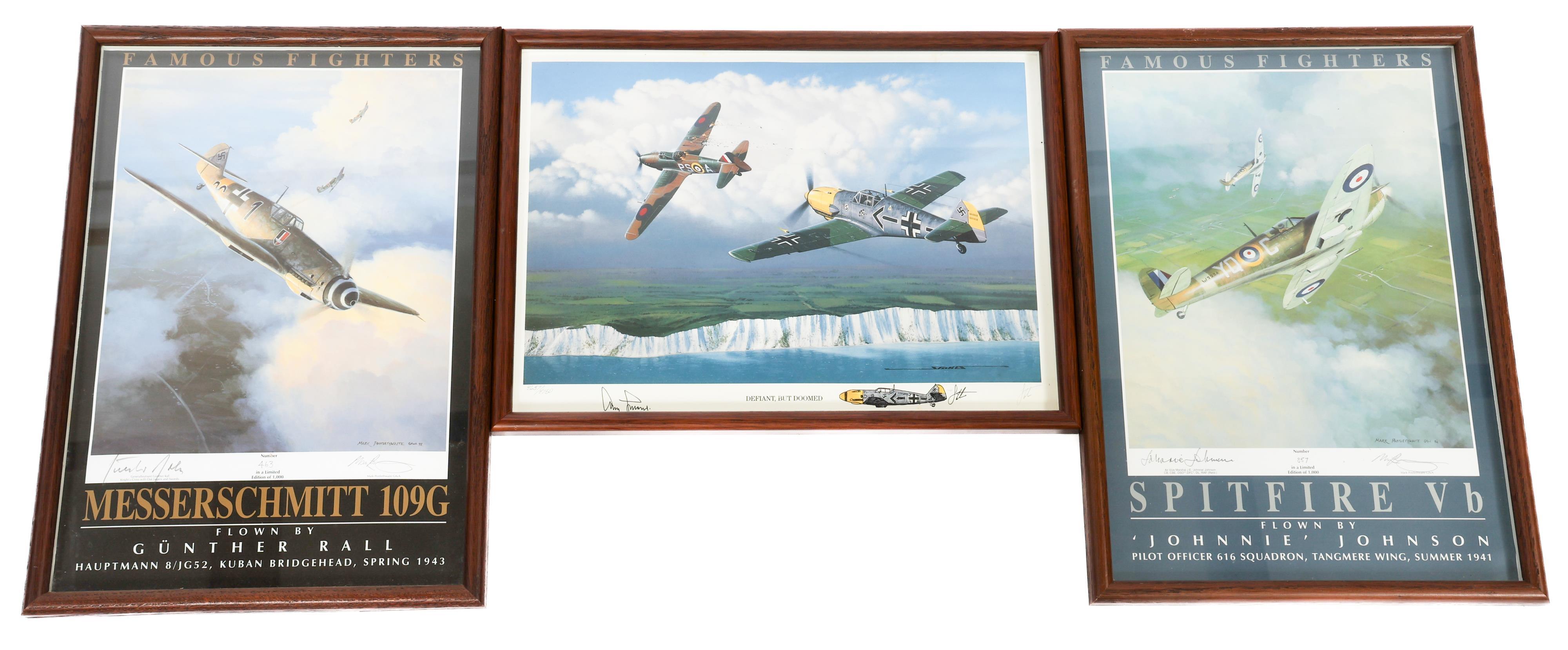 At Auction: Stan Stokes, STAN STOKES & FAMOUS FIGHTERS WWII SIGNED PRINTS