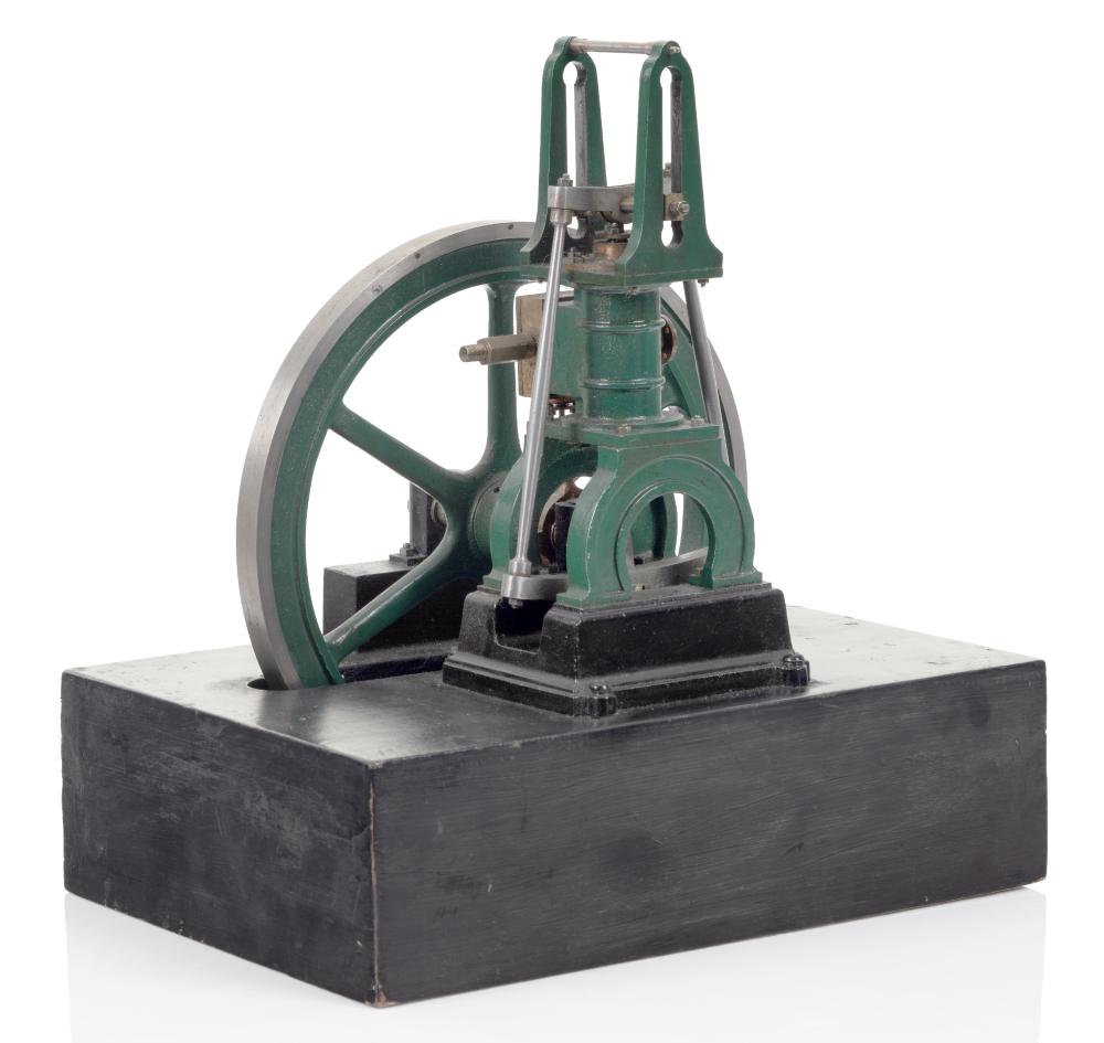 At Auction: AN ENGINEER'S MODEL FOR A TRAPEZIUM ENGINE, CIRCA 1890
