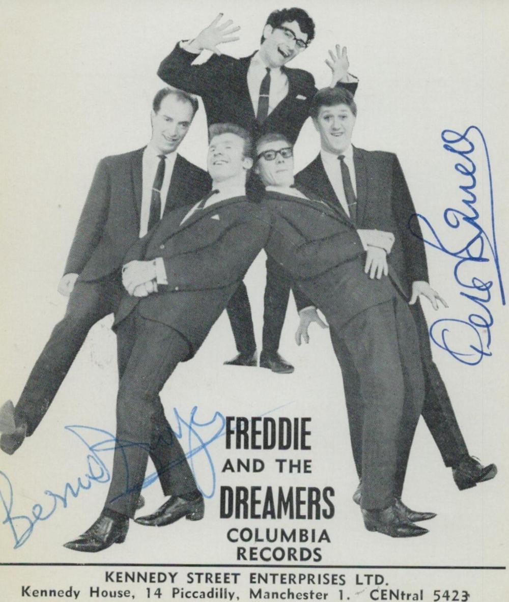 At Auction: Freddie and the Dreamers signed 5x4 inch black and white ...