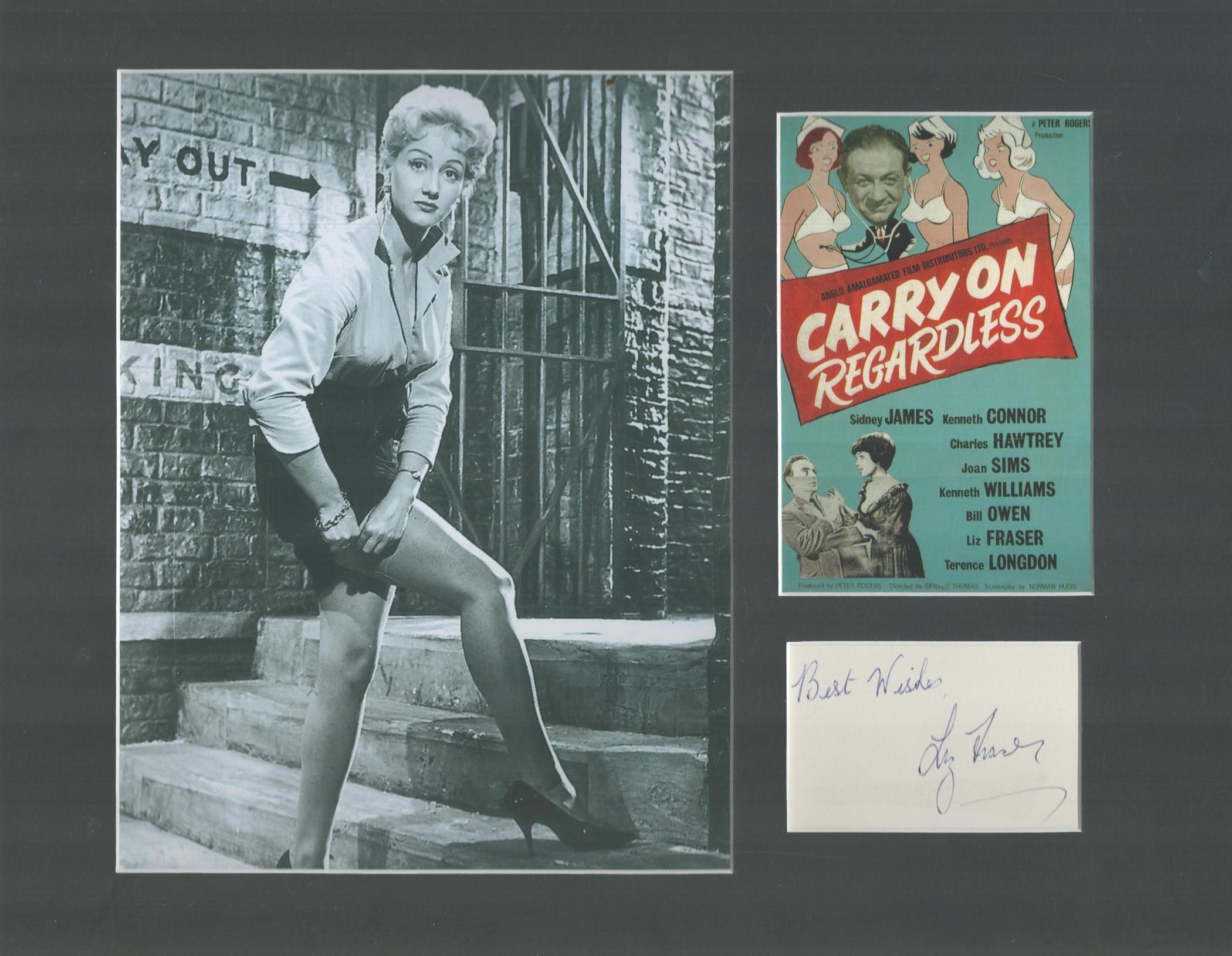 At Auction: Liz Fraser 15x13 inch overall mounted signature display ...