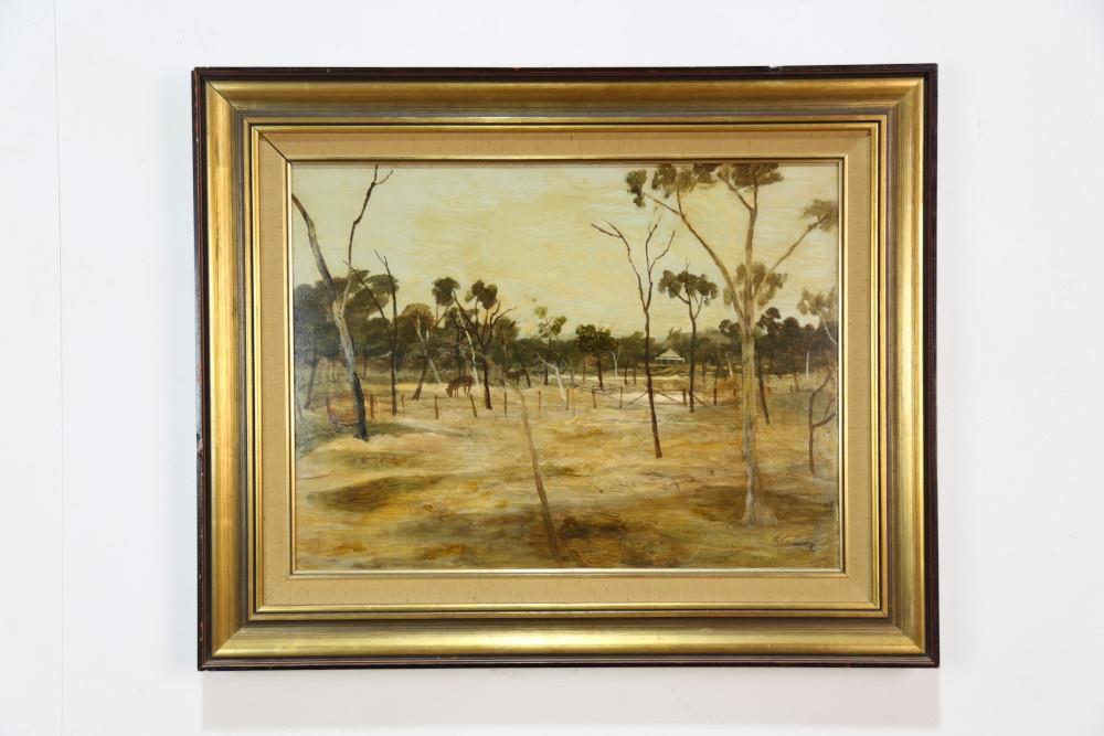 At Auction: Ray Crooke- Landscape, oil on board, 44x60cm, signed lower ...