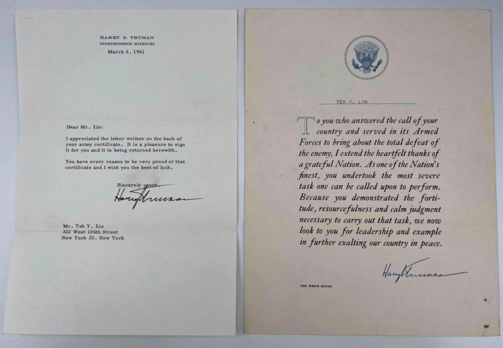 At Auction: Harry S. Truman Letter On Personal Letterhead, 1961