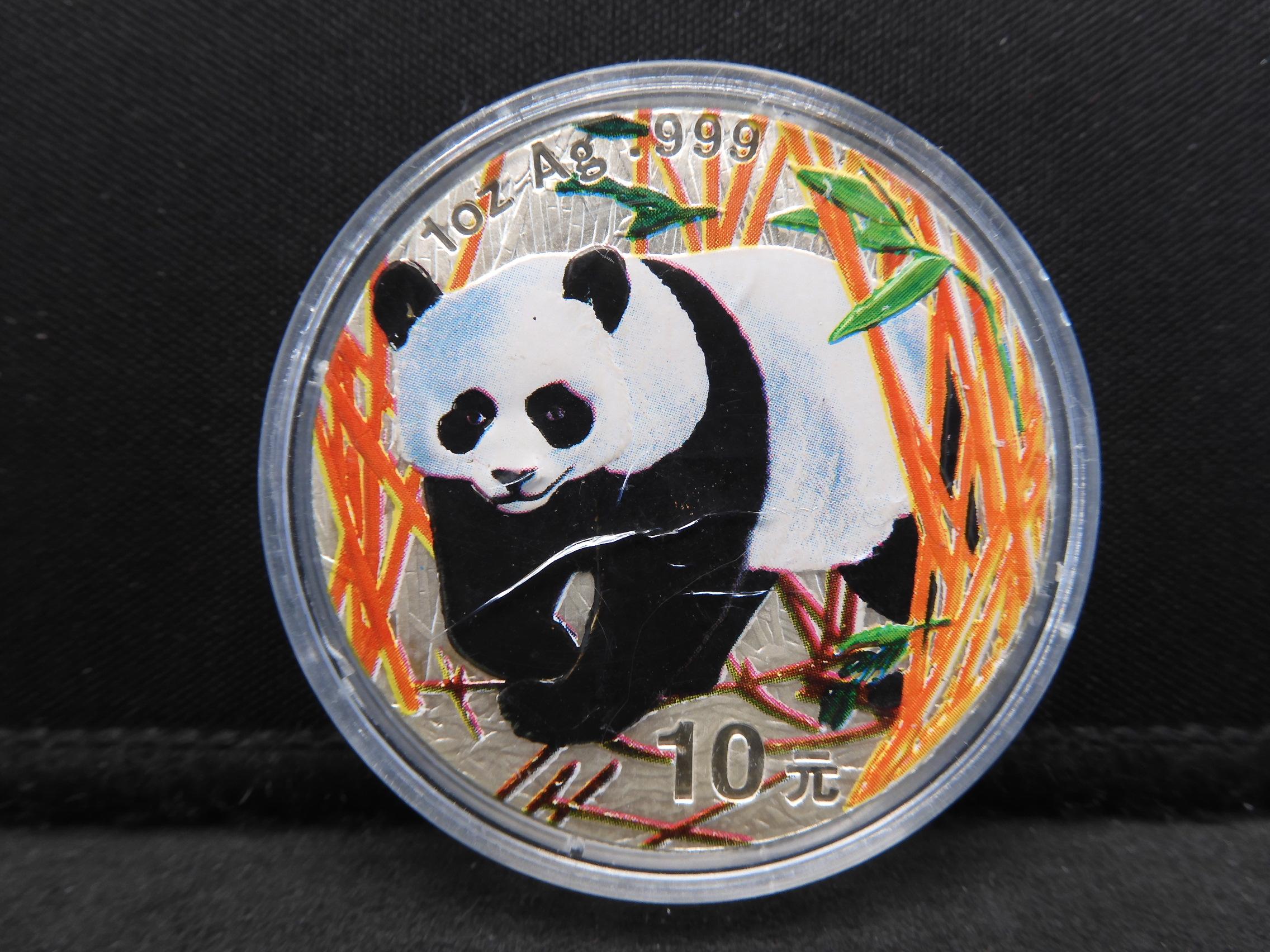 Sold Price: 2001 Panda 1 Oz. .999 Silver in Color - October 1, 0120 5: ...