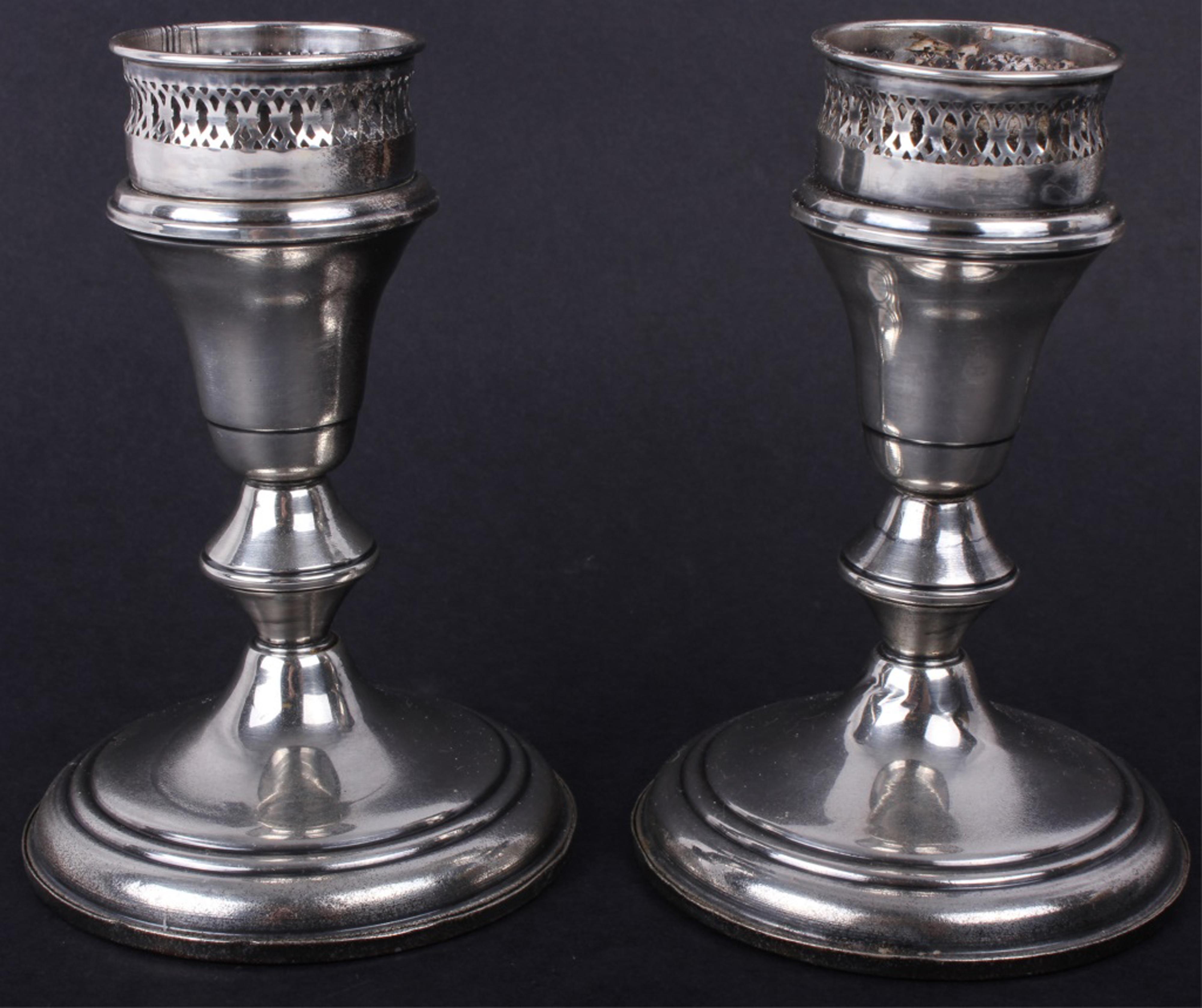 GARDEN SILVERSMITHS LTD STERLING CANDLE HOLDERS
