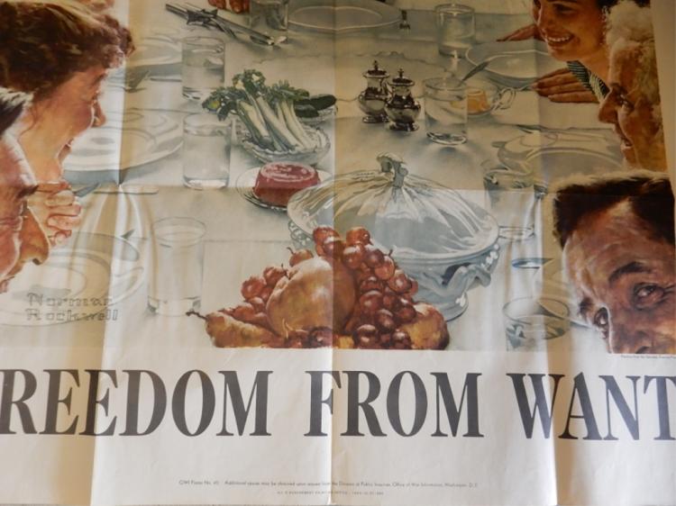 Sold Price: WW2 Norman Rockwell Freedom Poster - Invalid date EST