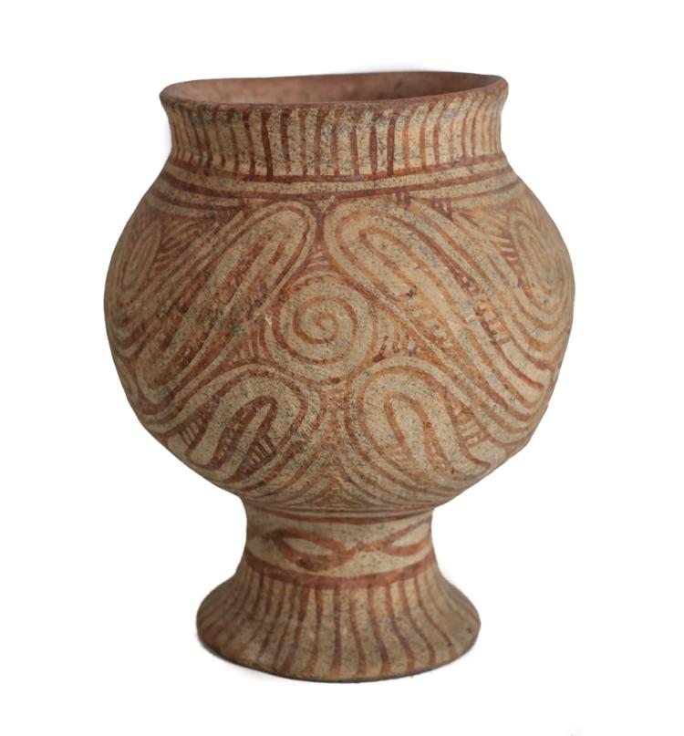 Sold Price: Ban Chiang Pottery Jar, Thailand, Red Slip swirl - Invalid ...