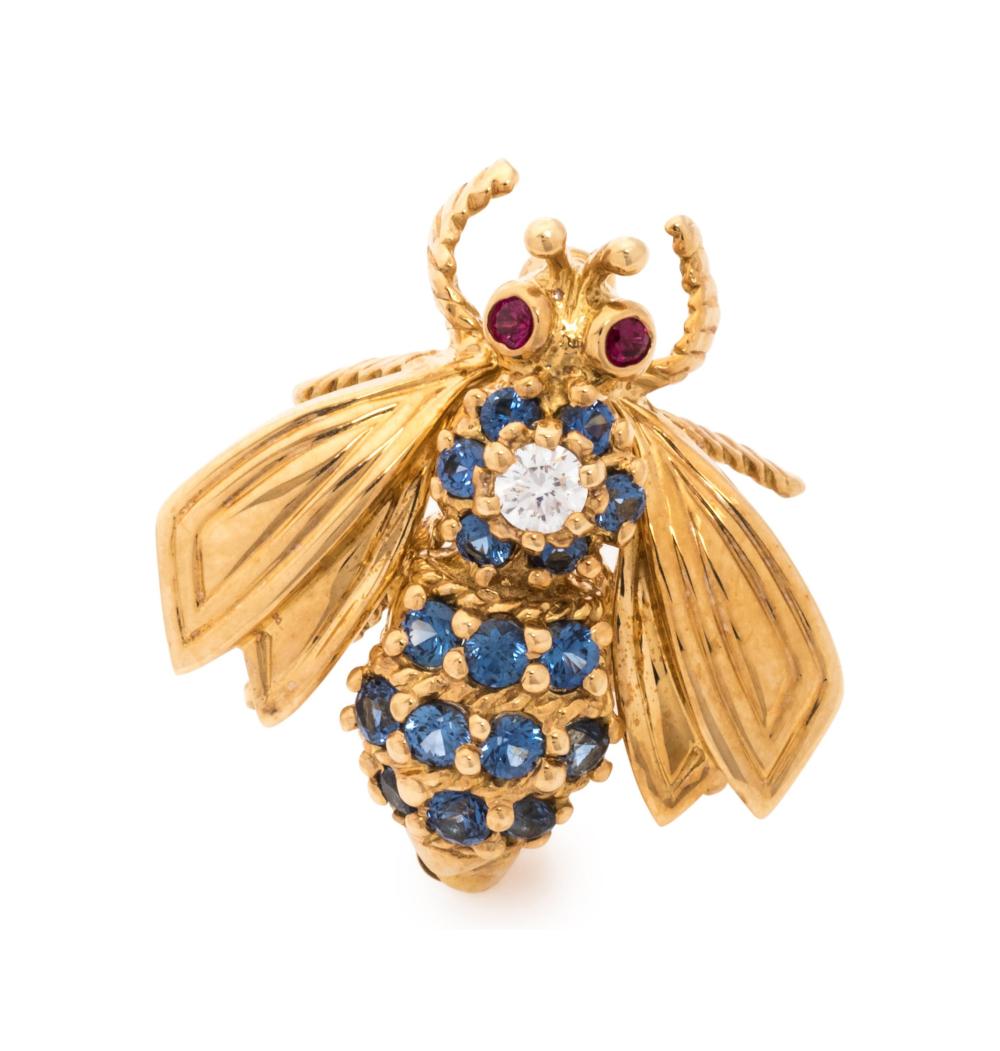 Sold Price: TIFFANY & CO., DIAMOND, SAPPHIRE AND RUBY BEE BROOCH - May ...