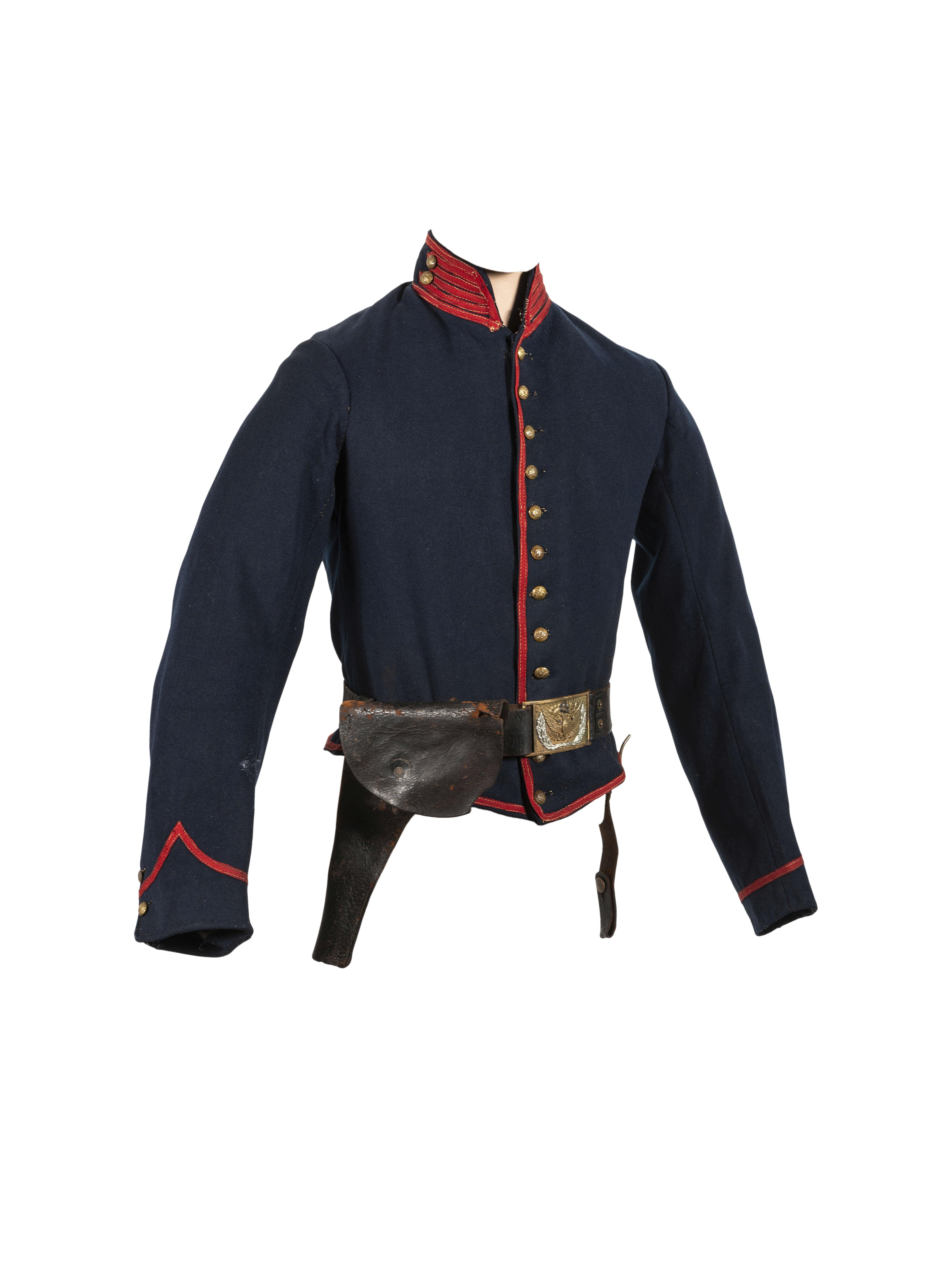 Bid Now: [CIVIL WAR]. Union Artillery shell jacket with saber belt and ...