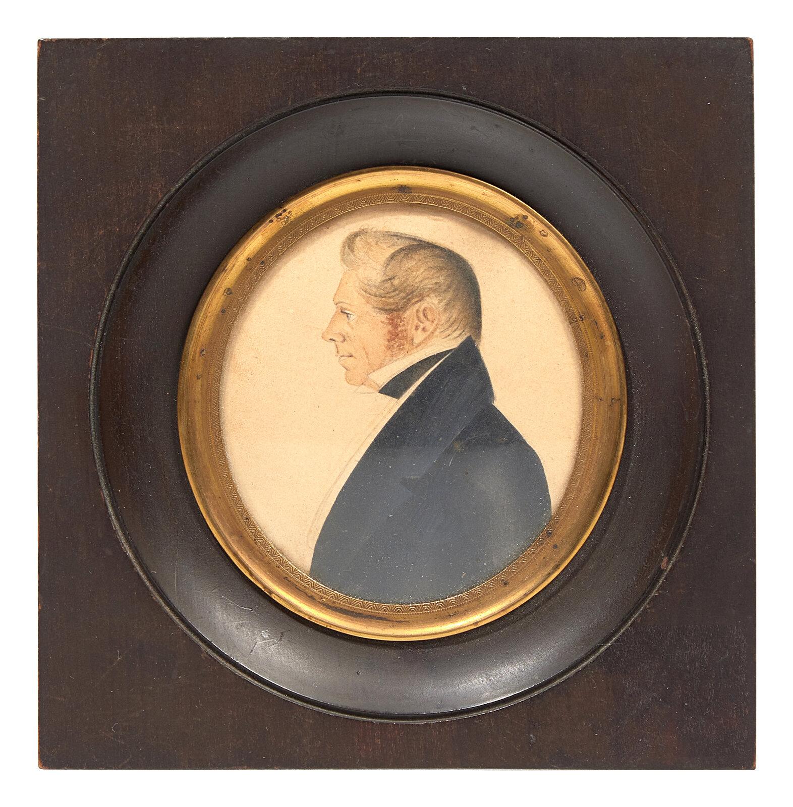 At Auction: American School 19th Century, A Portrait Miniature Of ...