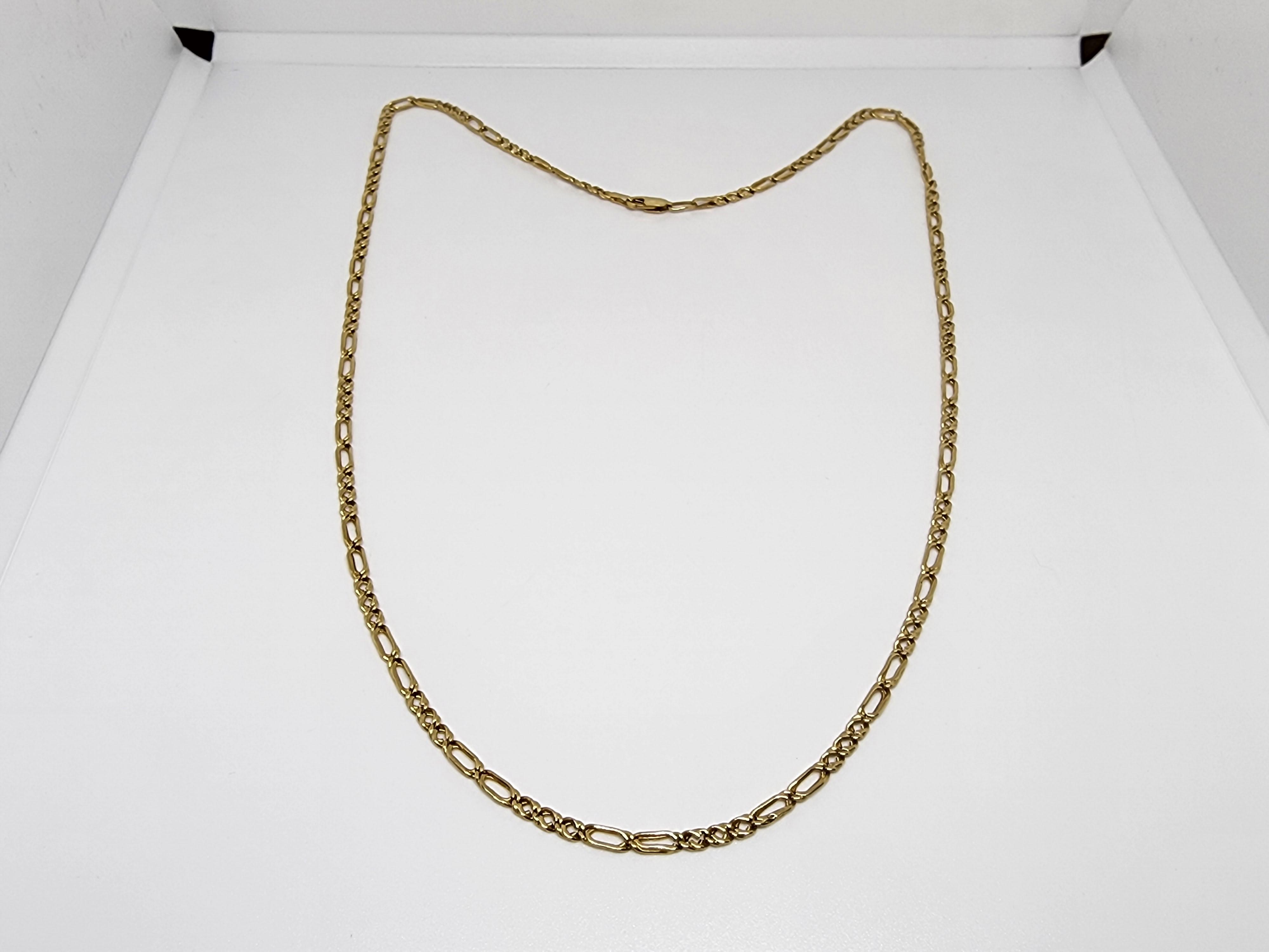 At Auction: Great Length for the Gents! 14K Yellow Gold Italy Figaro ...