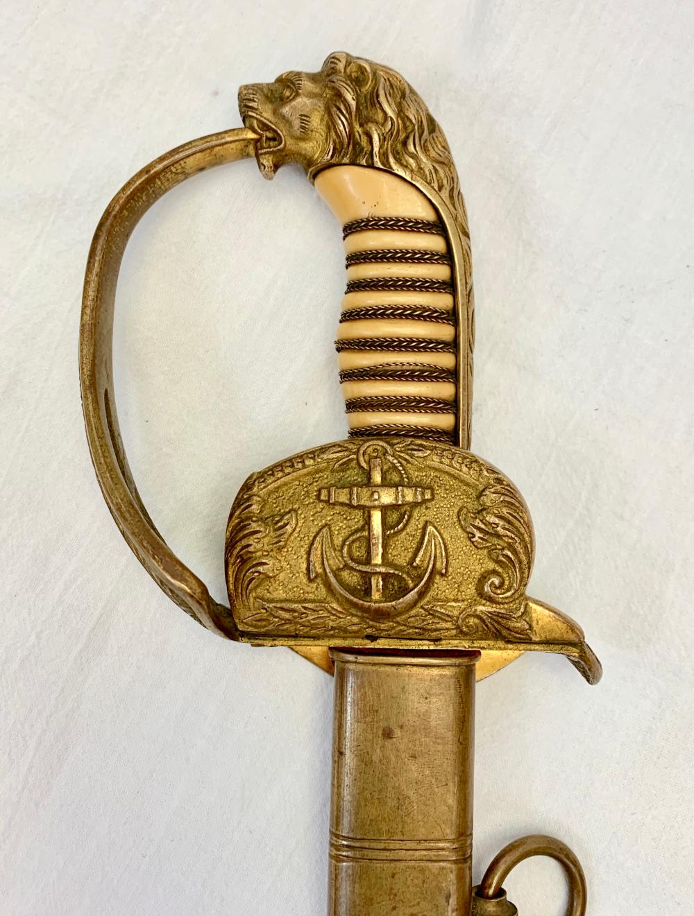 Sold Price: German WWI or WWII Lion Head Navy Sword - February 2, 0120 ...