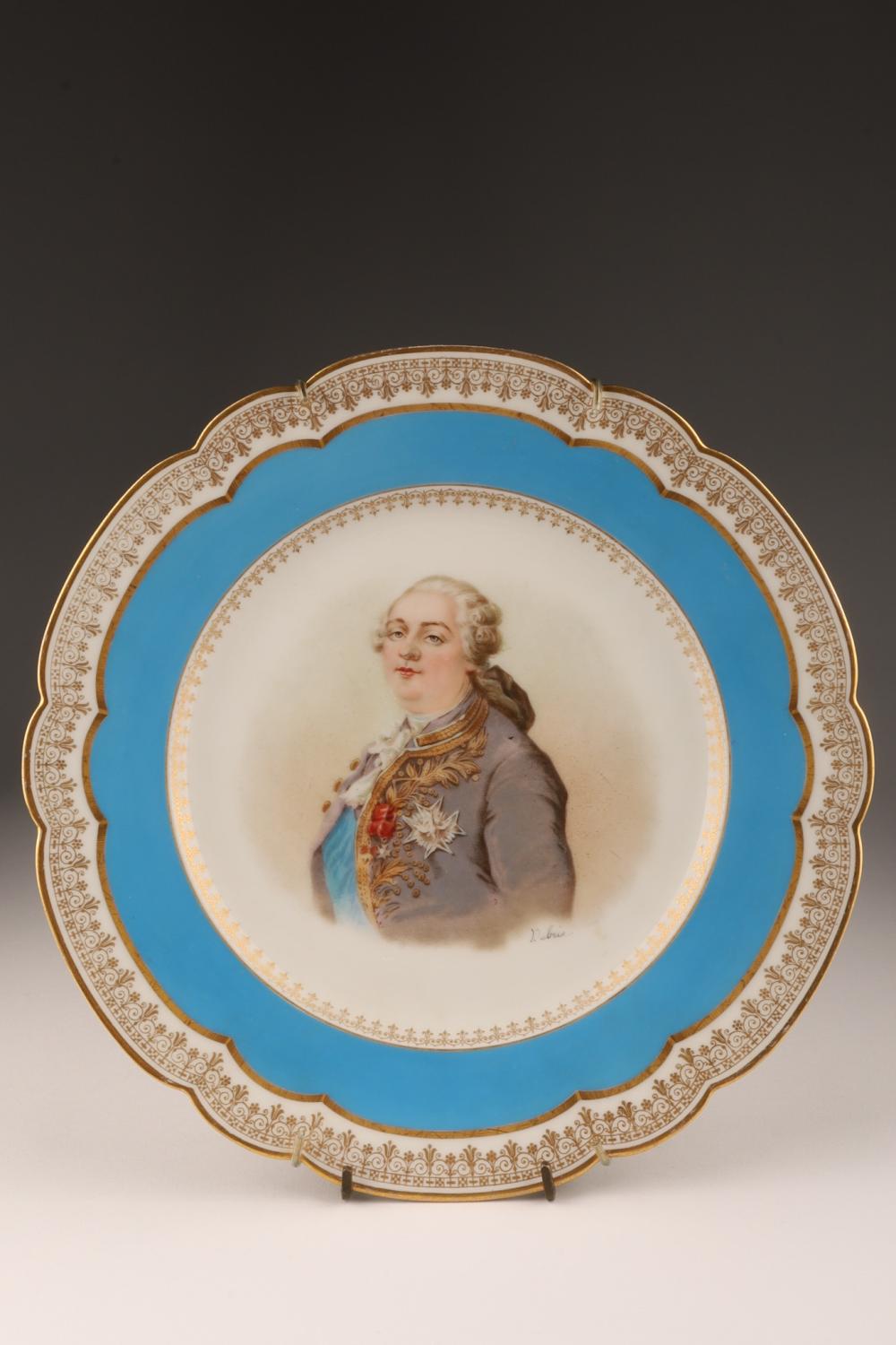 At Auction: Louis XIV SEVRES Cabinet Portrait Plate Signed