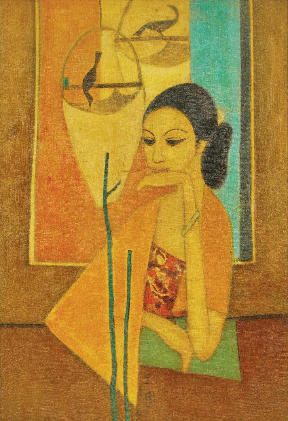 Sold at Auction: Soo-Pieng Cheong, Cheong Soo Pieng; Lady and the Songbirds