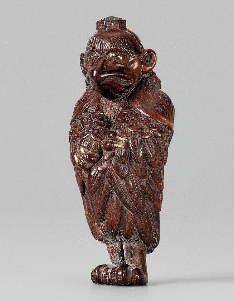 Sold Price: A wood netsuke of a karasu-tengu. 19th century - June 6 ...