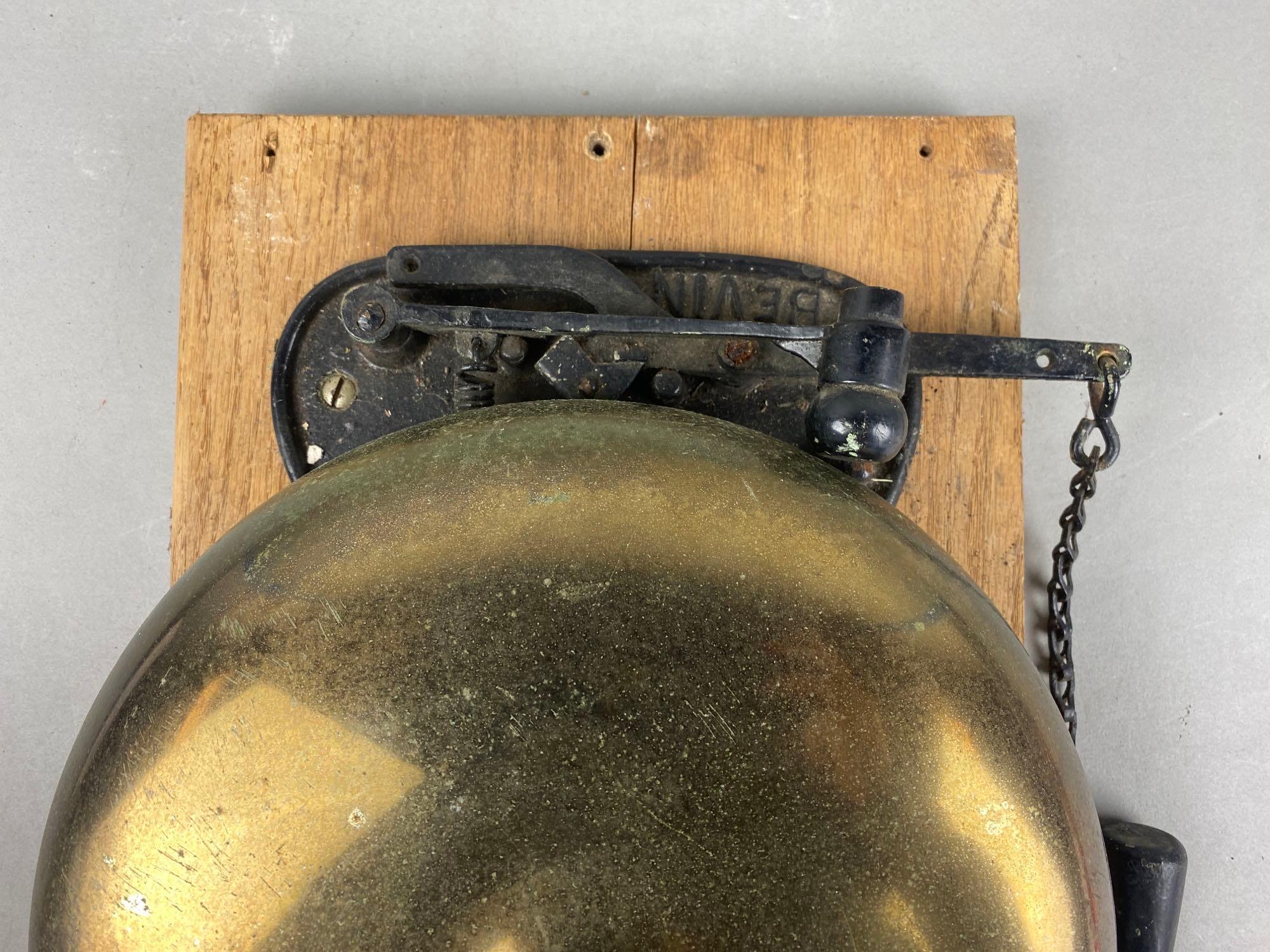 Sold Price: Antique Boxing Brass Bell on Wood Board - March 6, 0123 9: ...