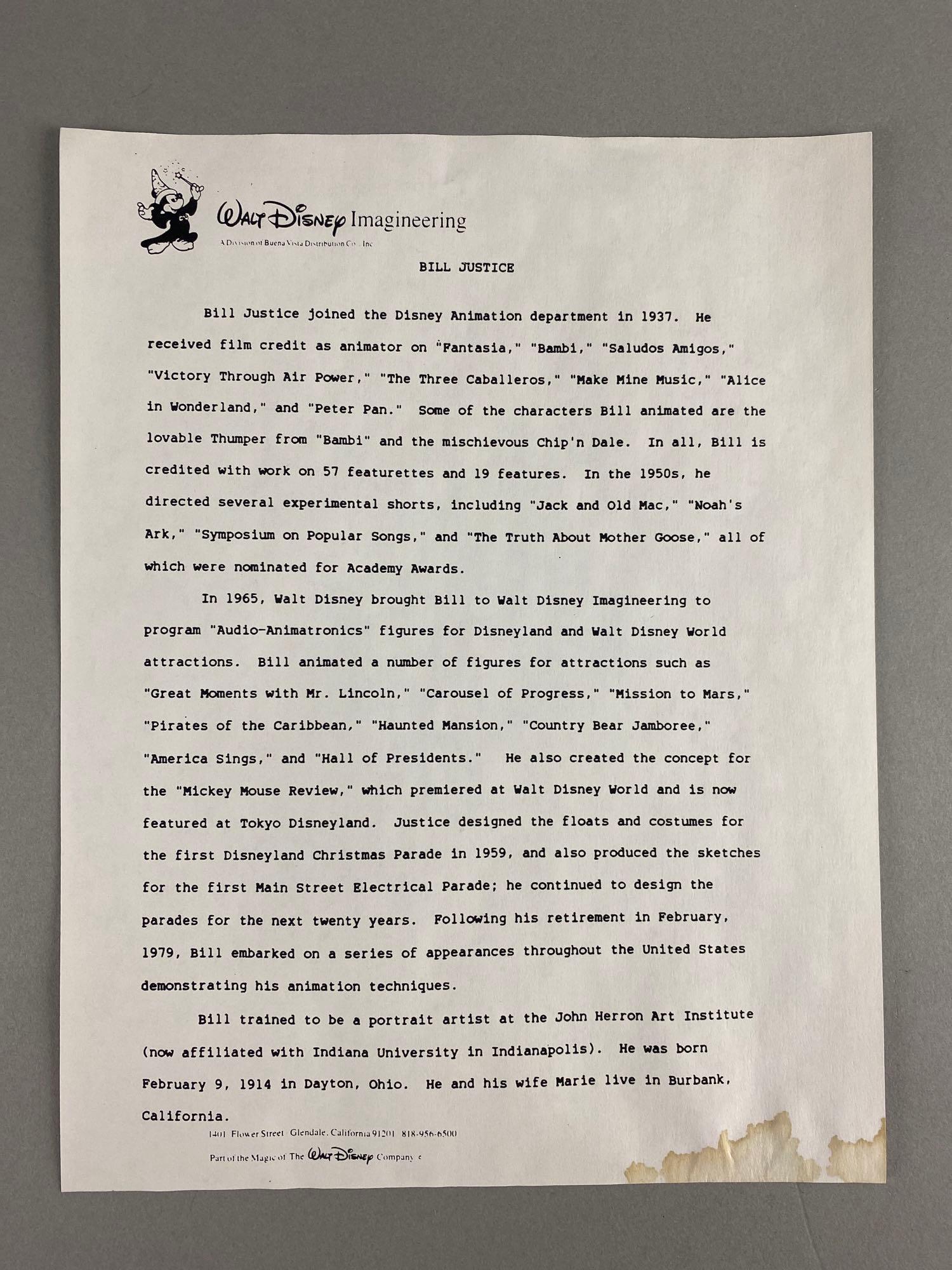 Sold Price: Disney Bill Justice Illustrations - November 6, 0122 9:00 ...