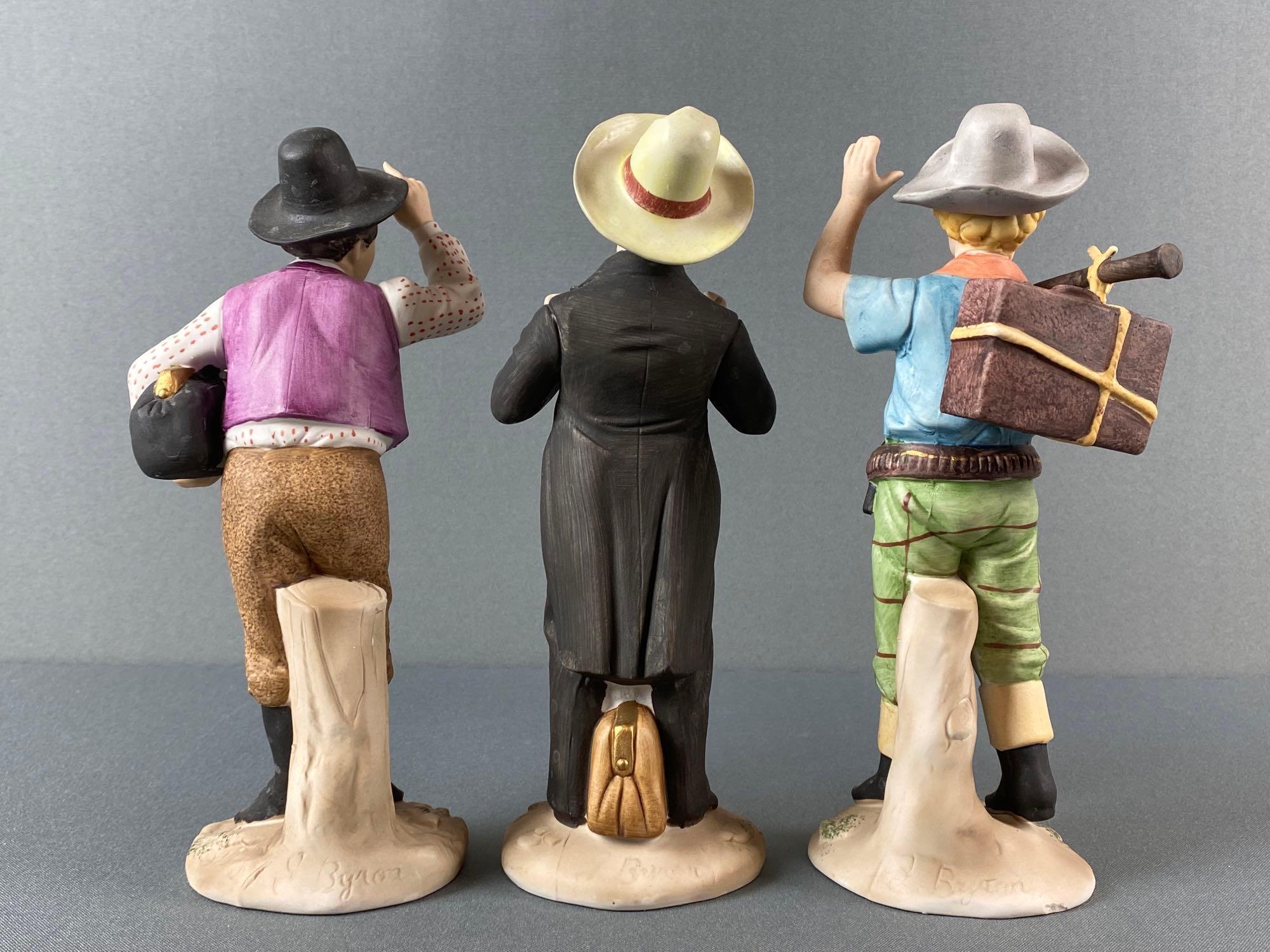 Bid Now: Group of 3 Marx Brothers In Go West Porcelain Statues ...