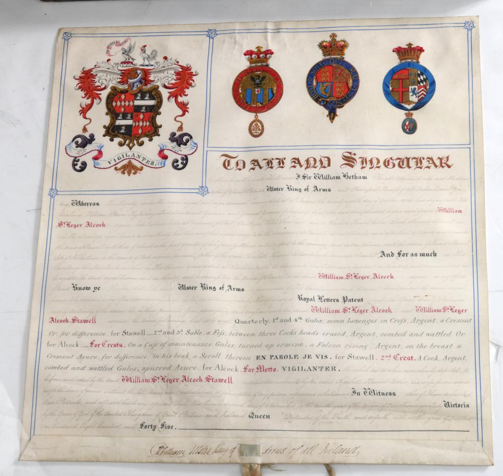 Irish Coat of Arms document with seal