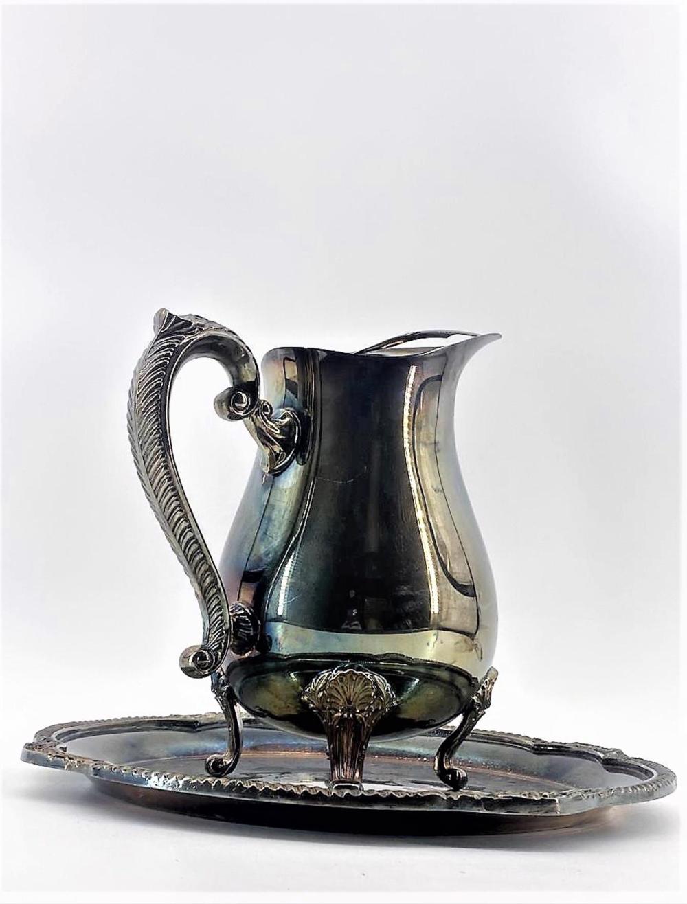 Bid Now: Vintage Neiman Marcus Silver Plate Pitcher/Tray - November 6 ...