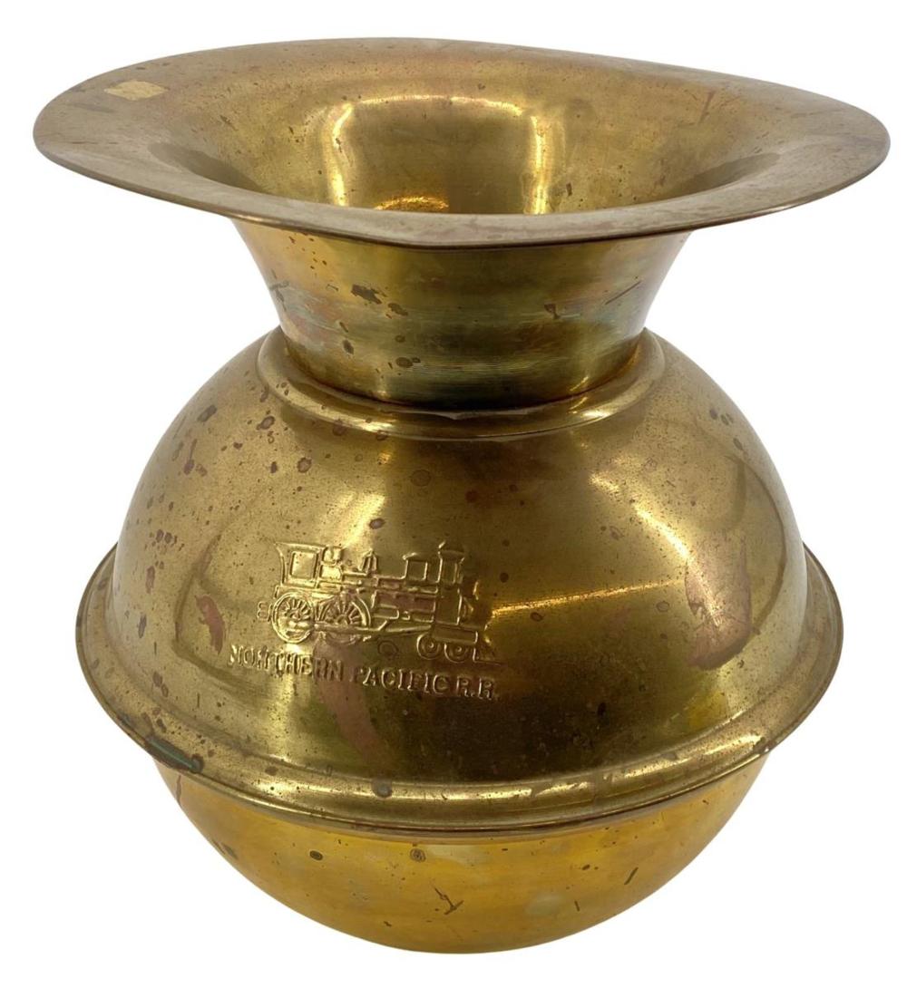 Sold at Auction: Vintage Northern Pacific RR Brass Spittoon