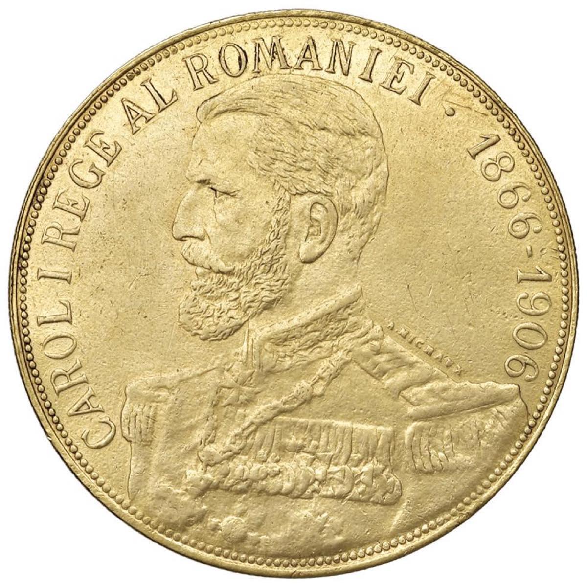 At Auction: Foreign coins - ROMANIA Carlo I (1881-1914) 50 Lei 1906 ...