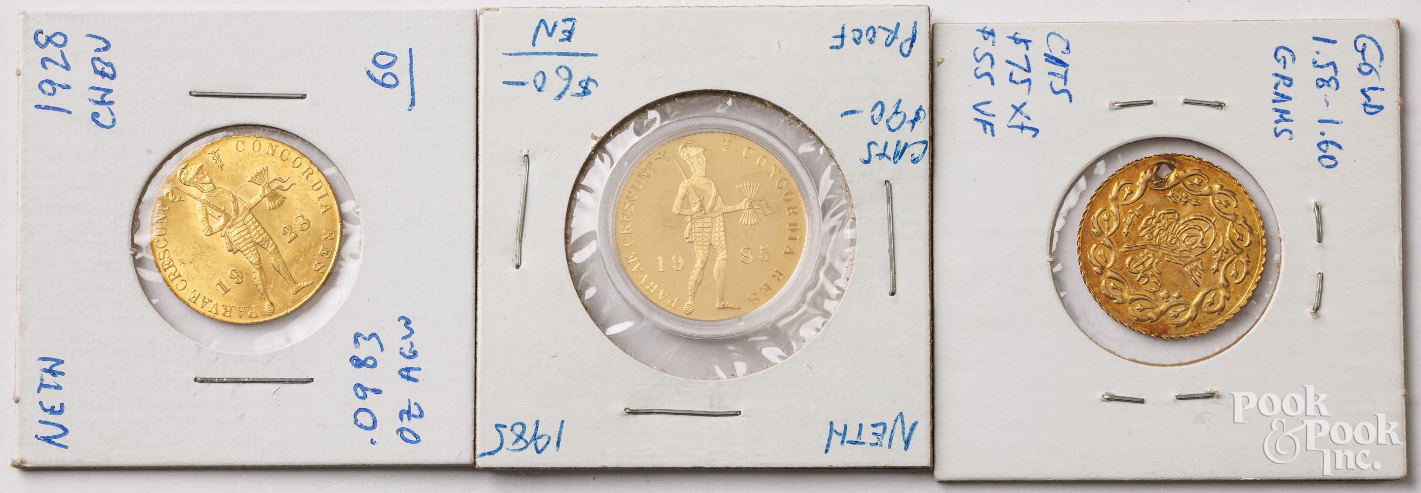 At Auction: Three gold coins