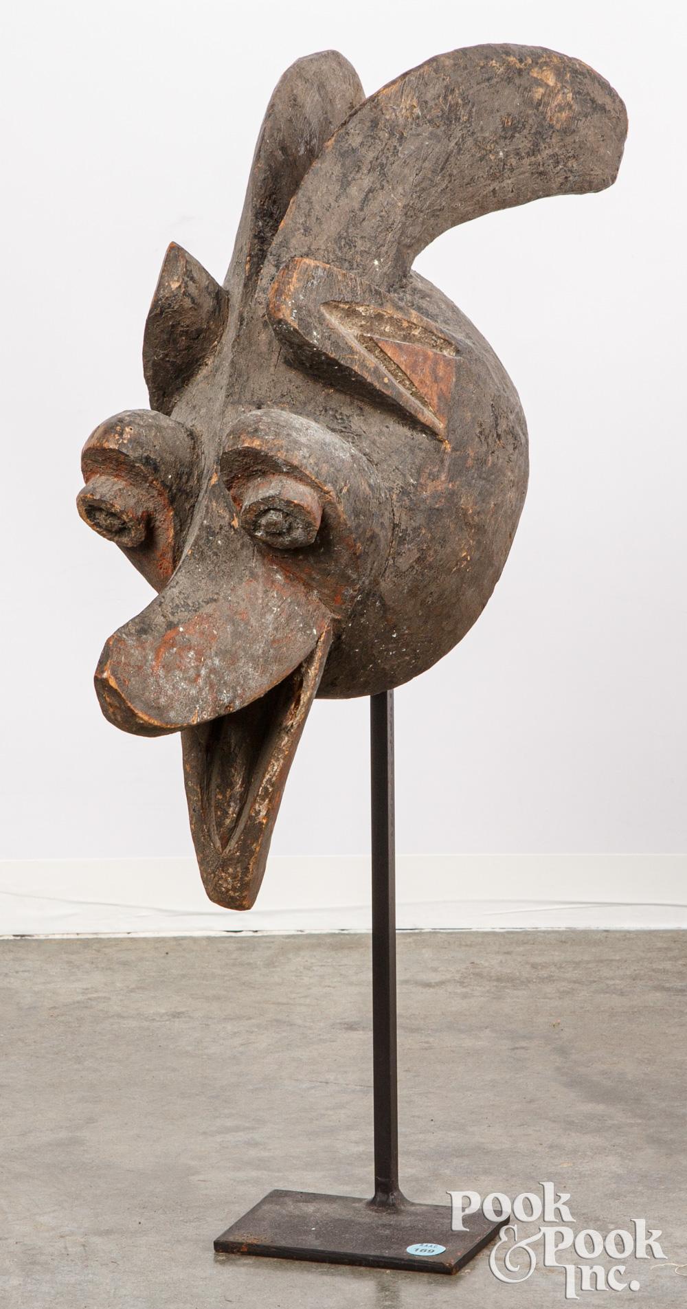 Bid Now: African Mambila"Suah Buah" wooden mask on stand - November 3 ...
