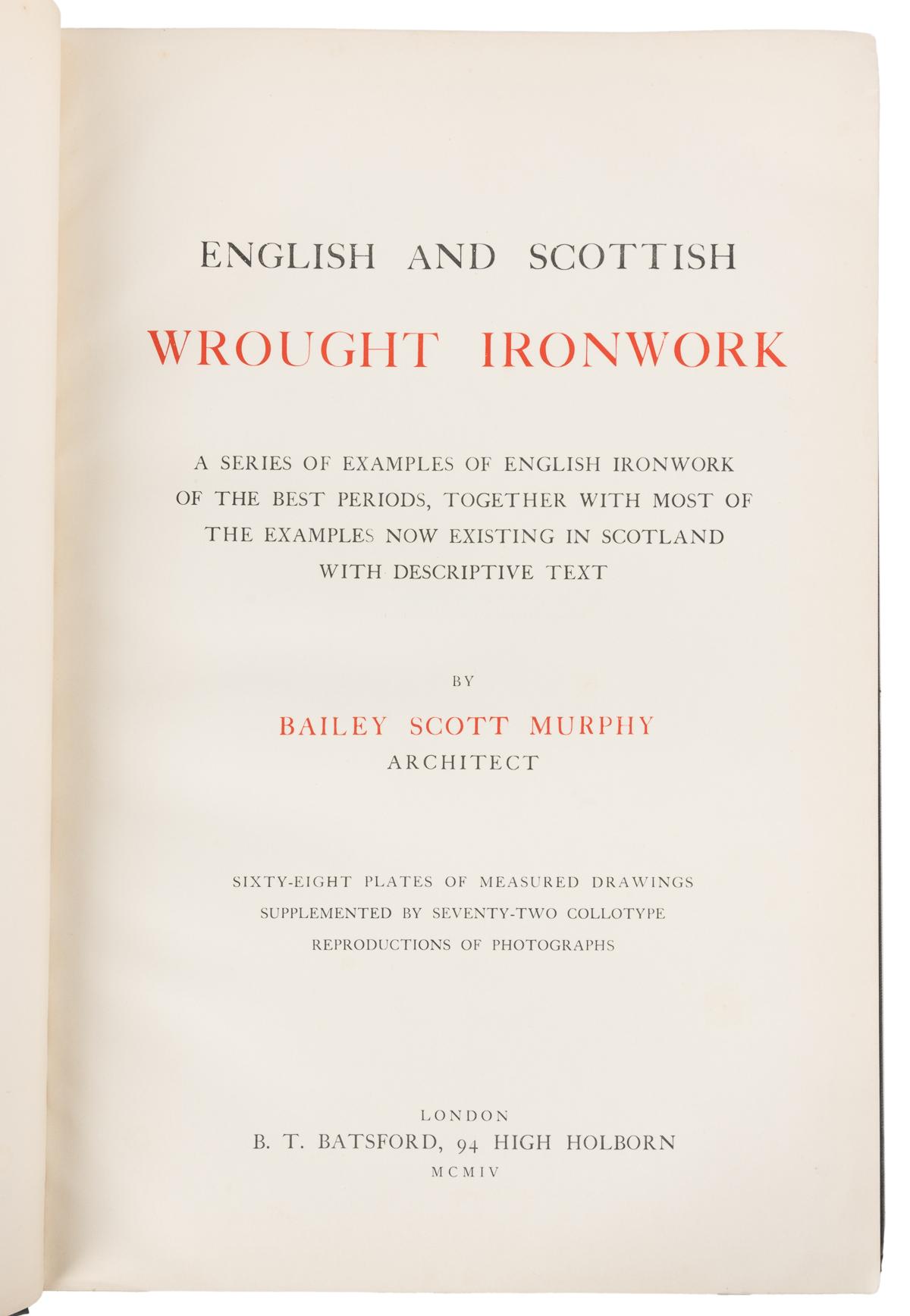 At Auction: [ARCHITECTURE]. MURPHY, Bailey Scott (1876-1914). English a...