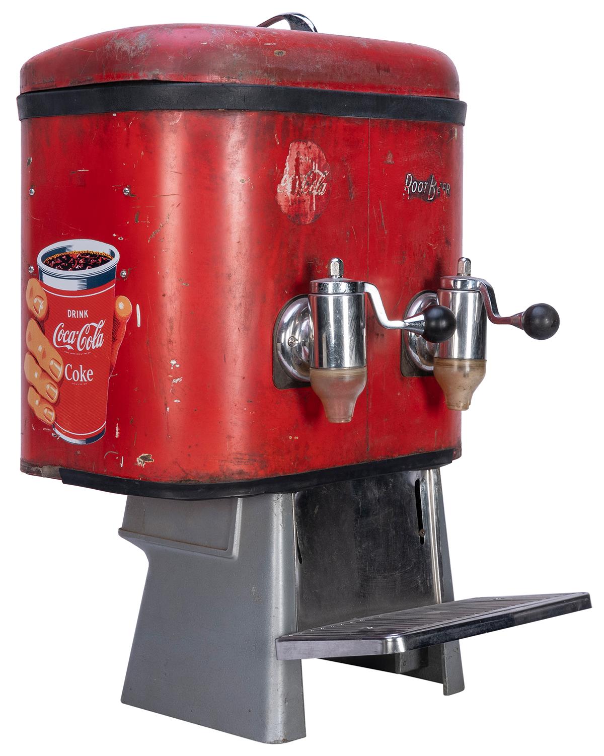 Bid Now: Multiplex Coca-Cola / Root Beer soda fountain dispenser. [S ...
