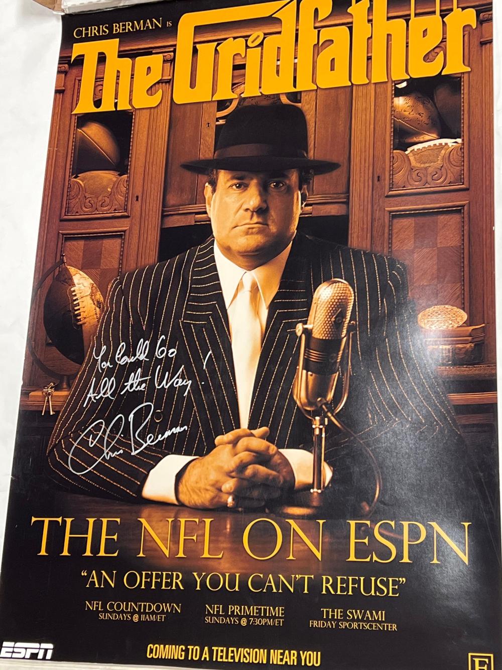 Sold at Auction: Chris Berman Autographed ESPN Poster "Gridfather"