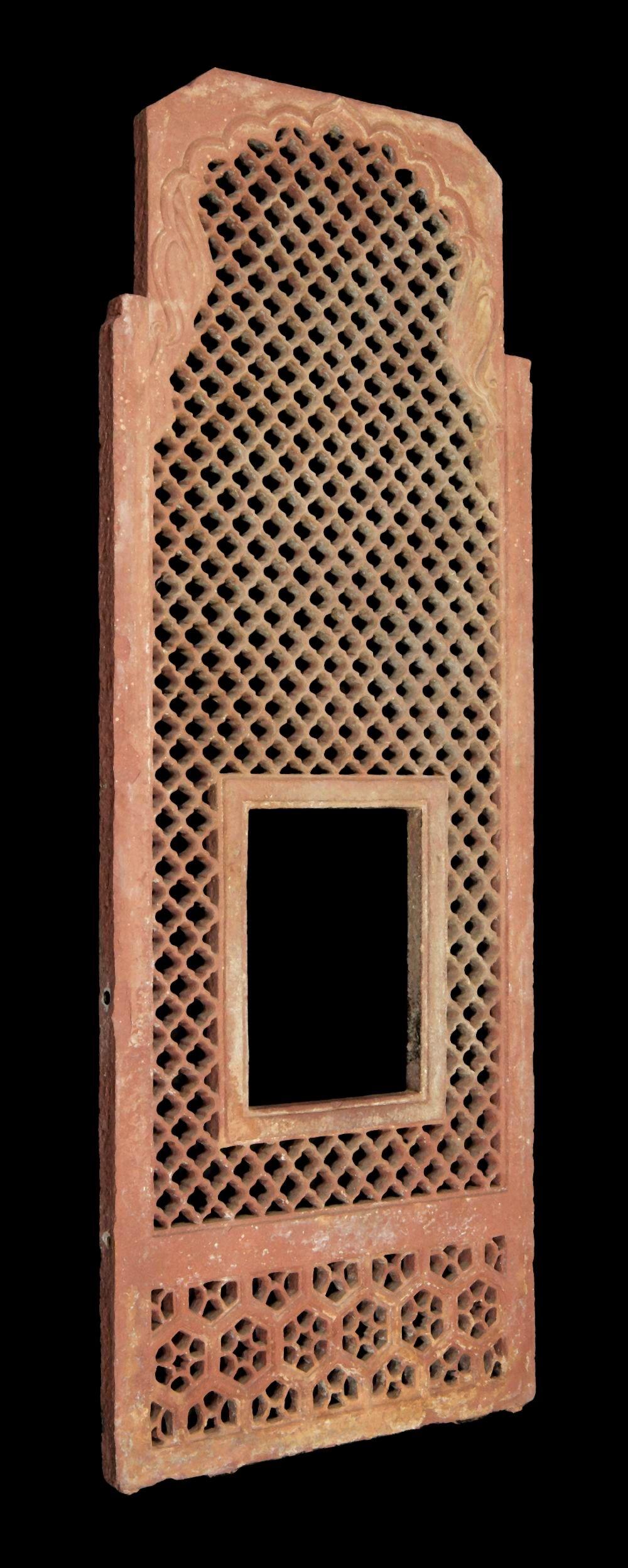 At Auction: A mottled red sandstone pierced jali screen, Mughal India ...