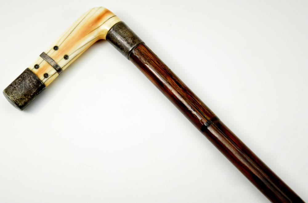 Sold Price: Antique Hippo Tooth Silver Decor Sailors Walking Cane ...