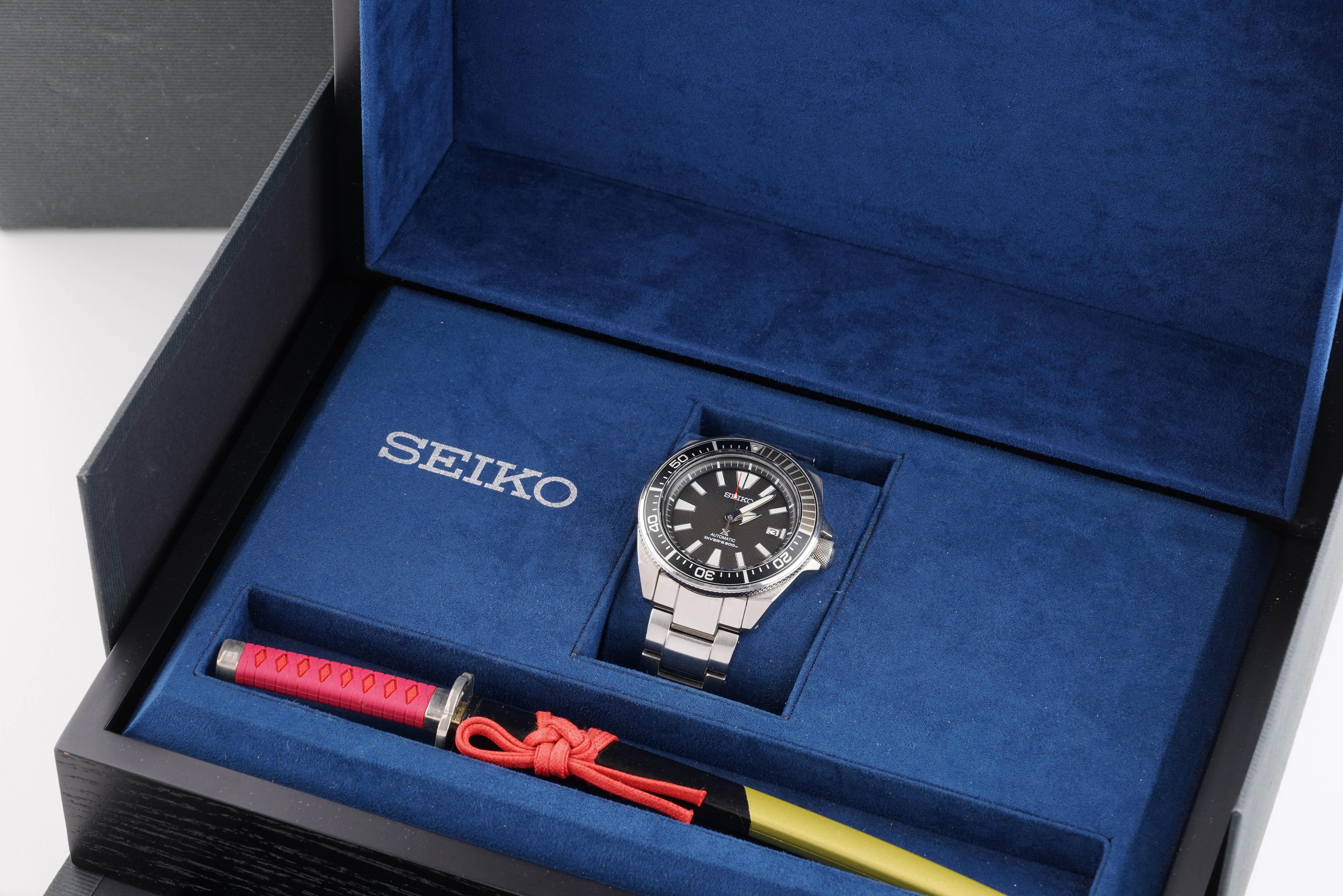 Sold Price: SEIKO SAMURAI AUTOMATIC WRISTWATCH W/ BOX & LETTER KNIFE ...