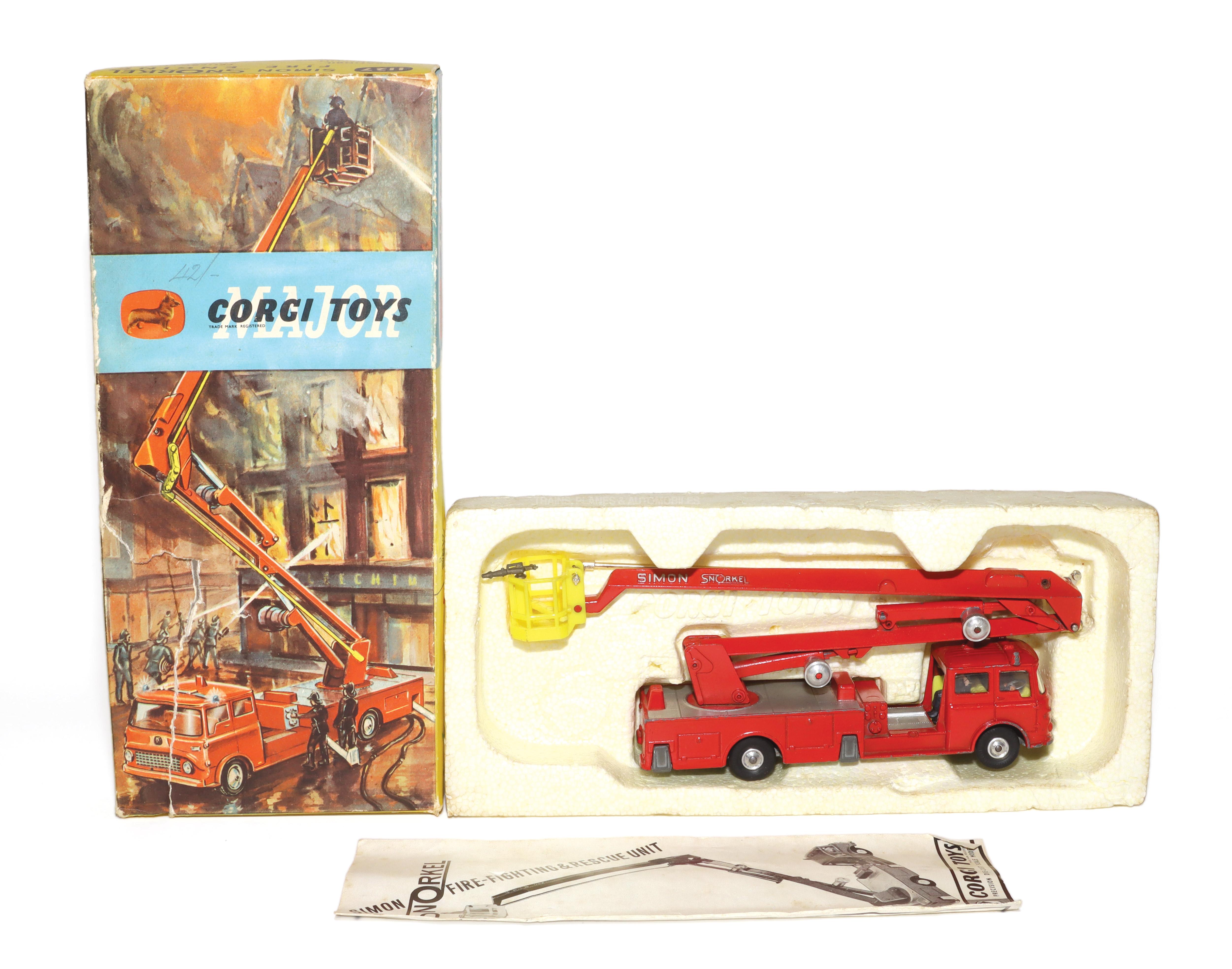 At Auction: Corgi Major 1127 Bedford Simon Snorkel Fire Engine