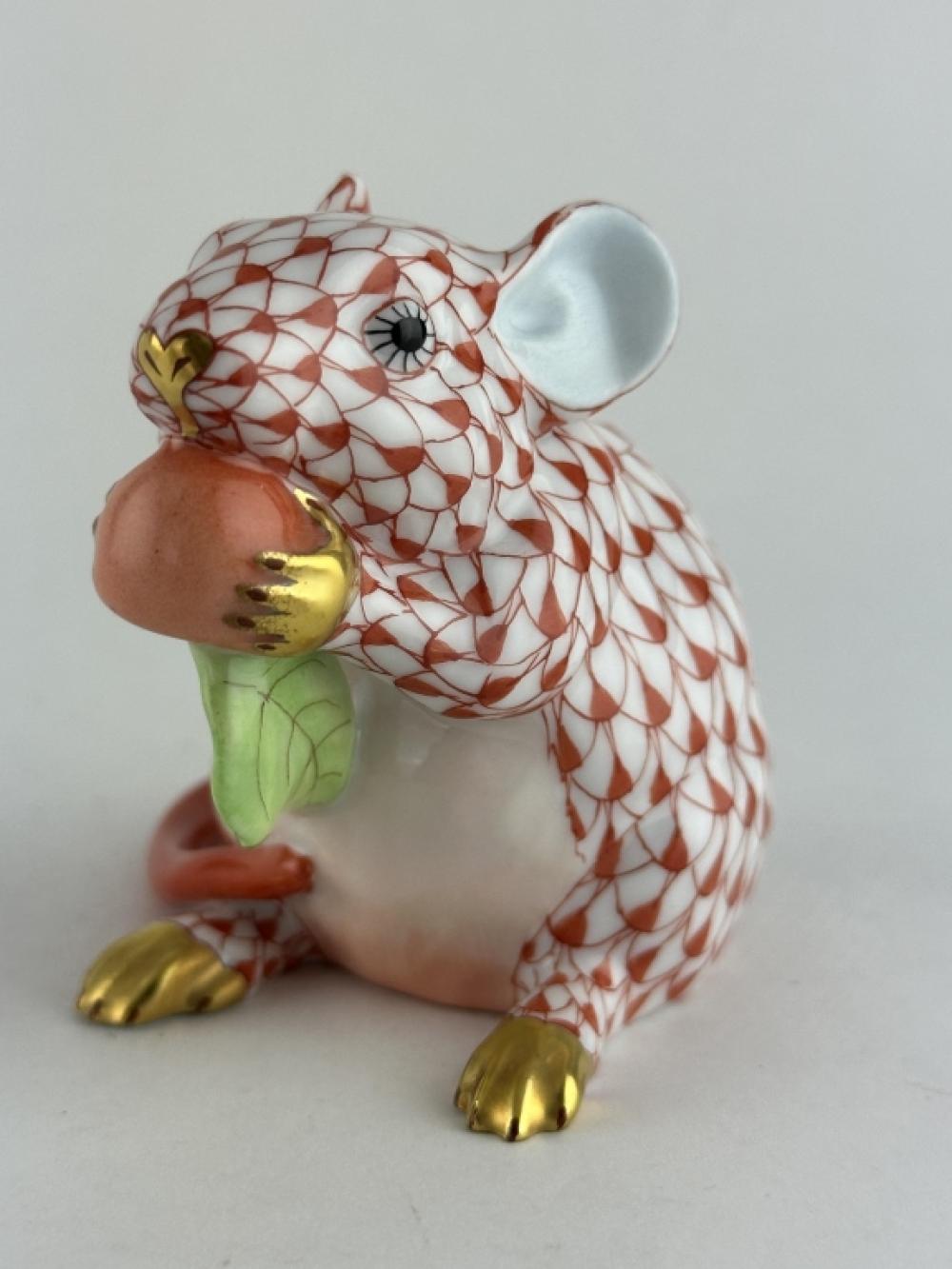 At Auction: Herend Guild Meadow Mouse Red 15252