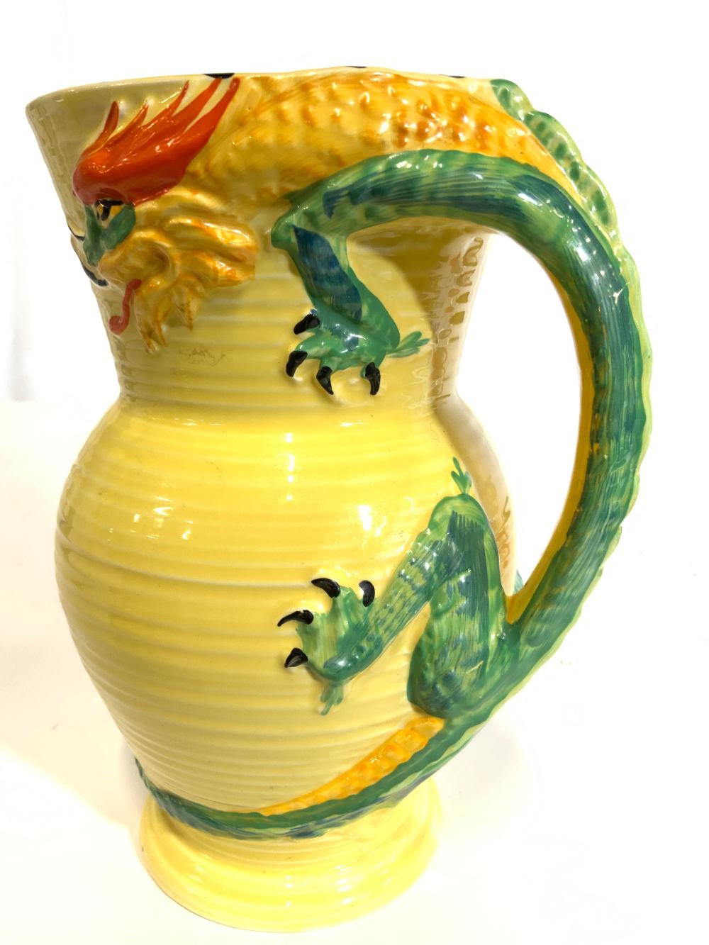 Bid Now: Vintage BURLEIGH WARE Hand Painted Dragon Jug - February 3 ...