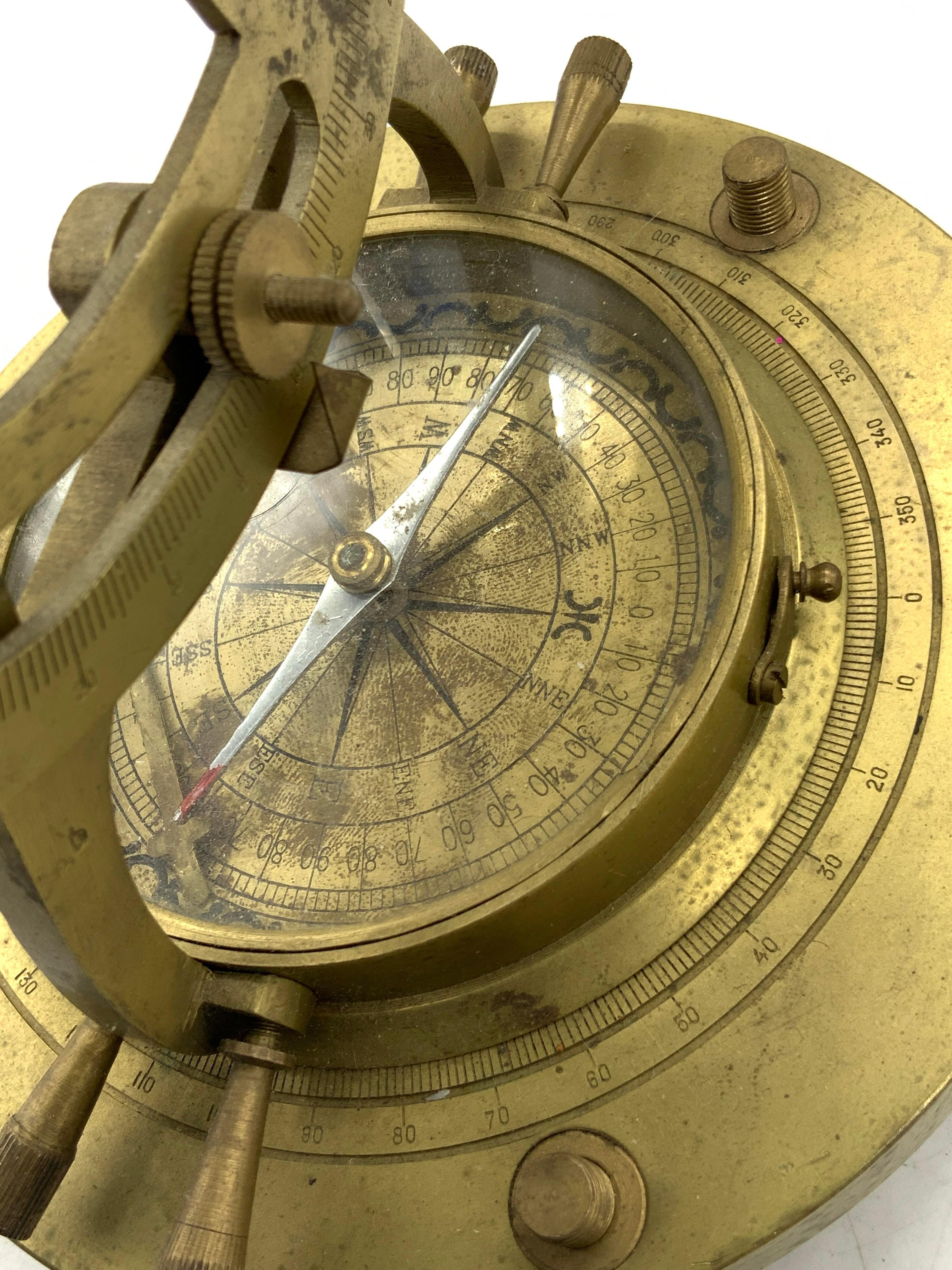 Bid Now: Vintage Brass Coastal Telescope Compass - January 3, 0123 10: ...