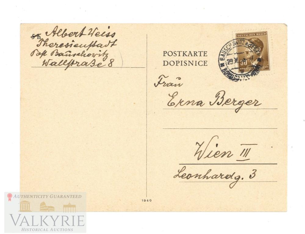 Bid Now: Parcel Reception Acknowledgement Postcard of a Jew in KL ...