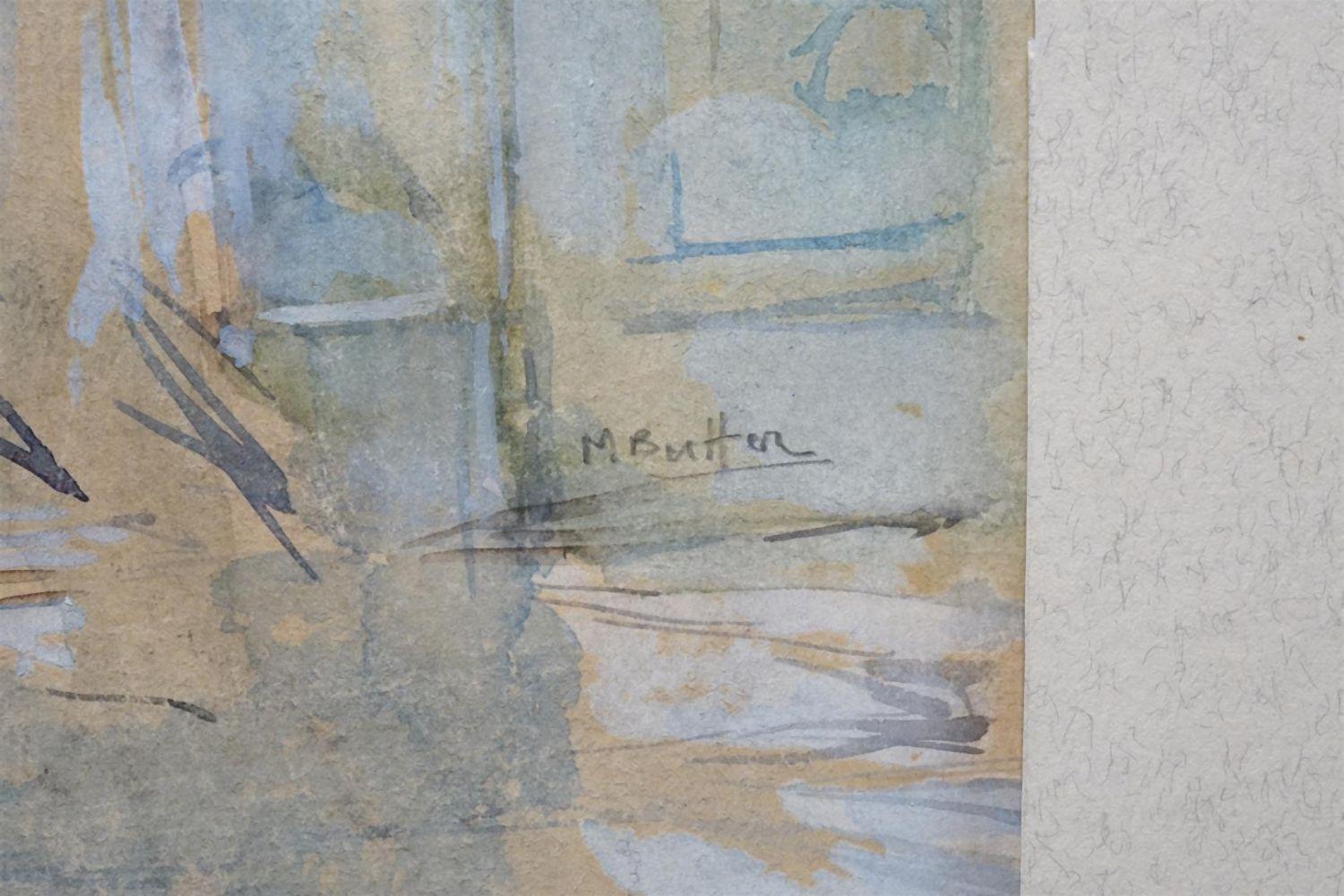 Bid Now: Meindert Butter (1877-1940) Vrouw met gewaad en ontbloot ...