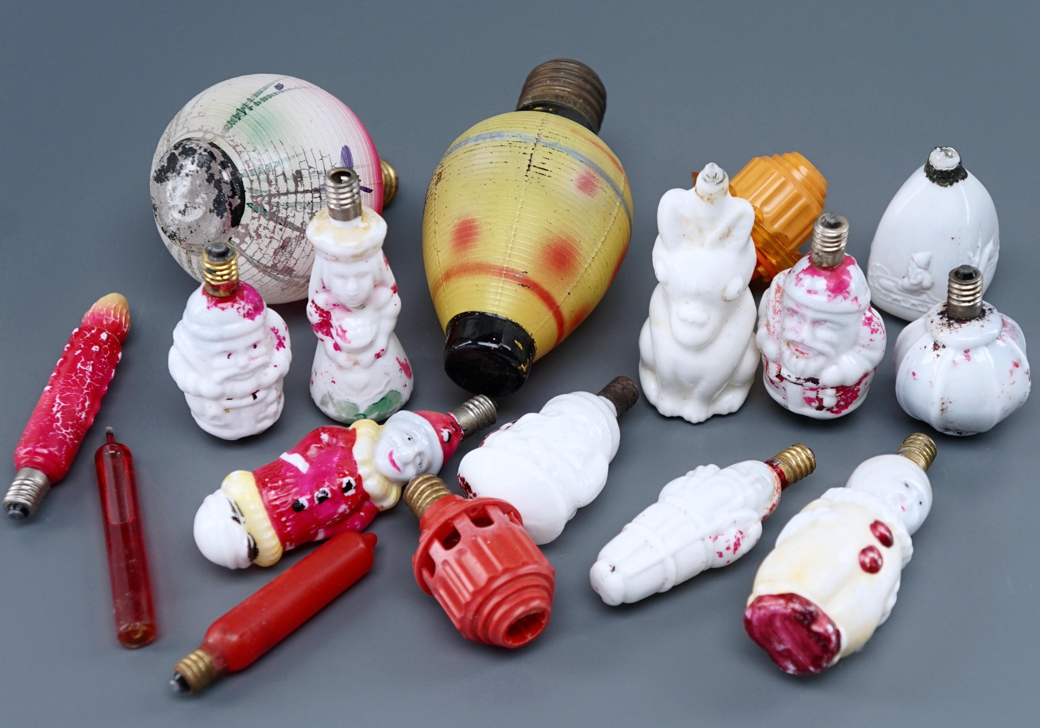 At Auction: Vintage Christmas Lights Figural Bulb Collection