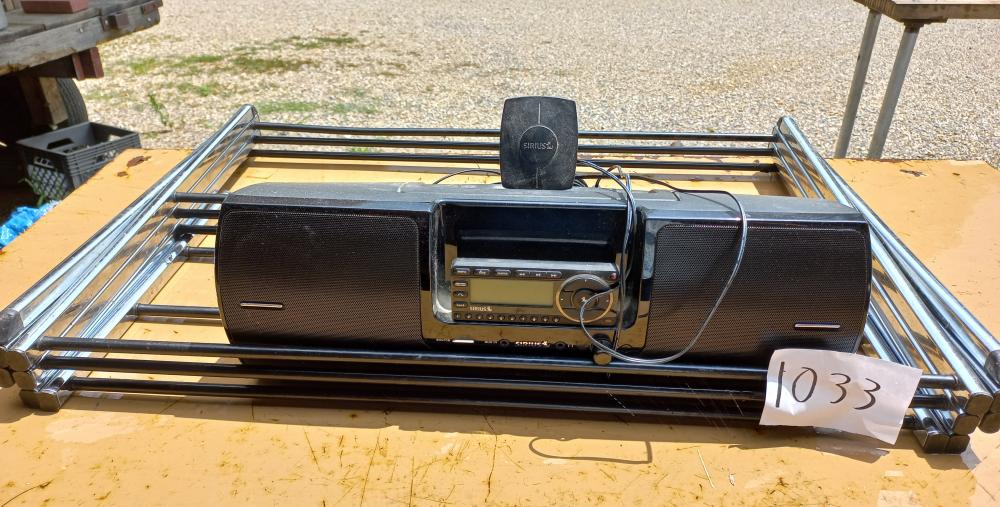 At Auction: Drying rack/Sirius radio