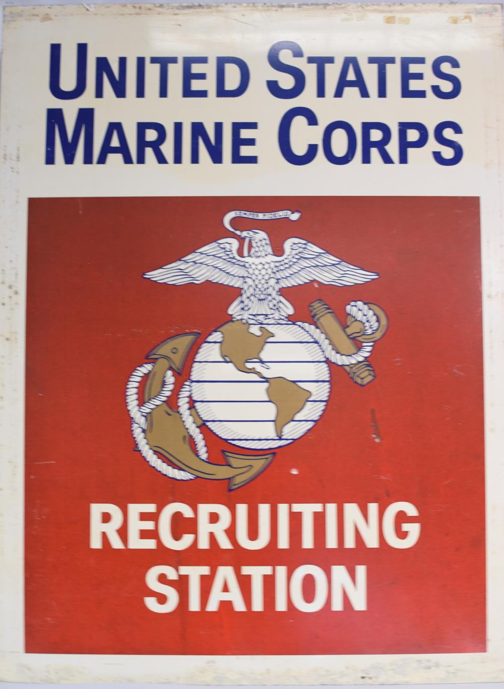 Sold at Auction: US MARINE CORPS RECRUITING STATION SIGN