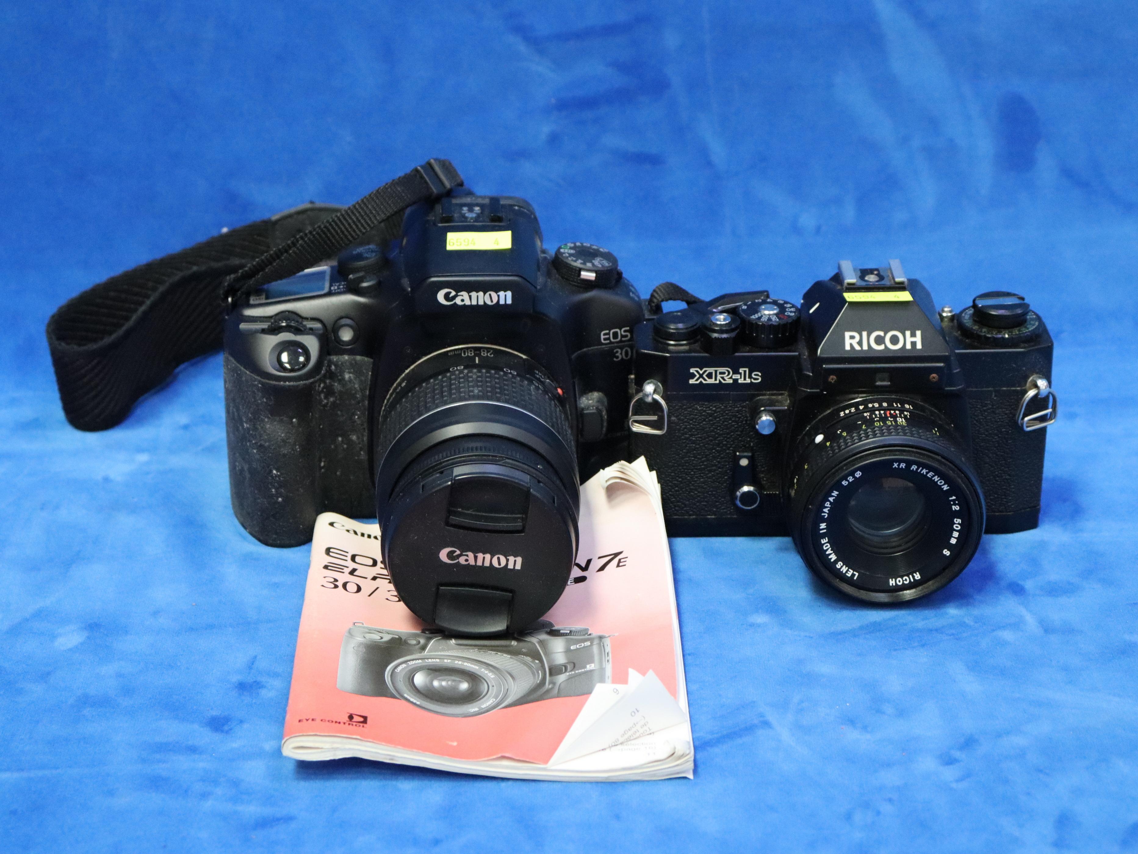 Lot - CANON EOS 30 + RICOH XR-1 SLR CAMERAS