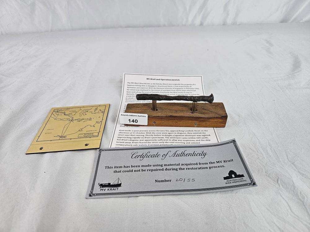 At Auction: MV Krait & Australian war memorial limited edition