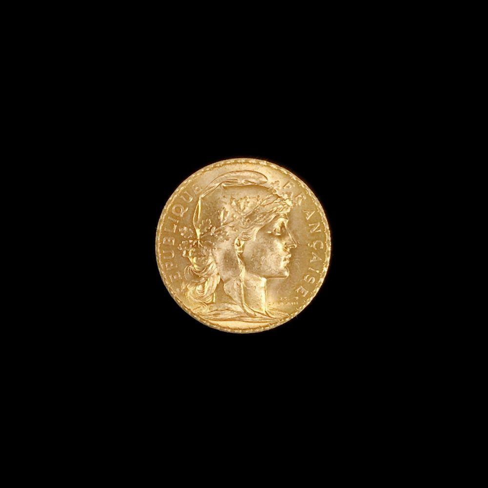 At Auction: Gold coin, 20 Francs, Marianne, reverse: rooster, France ...